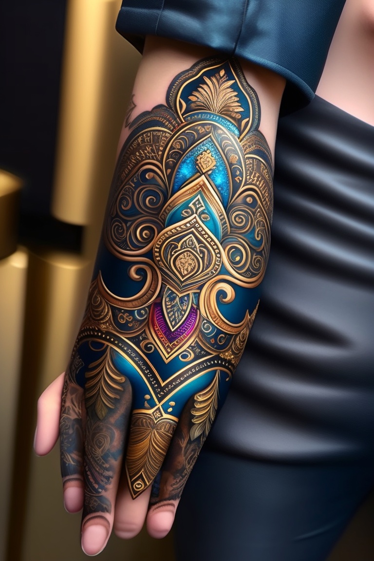 Lexica - Fashion an ornate hamsa hand tattoo, with intricate designs ...