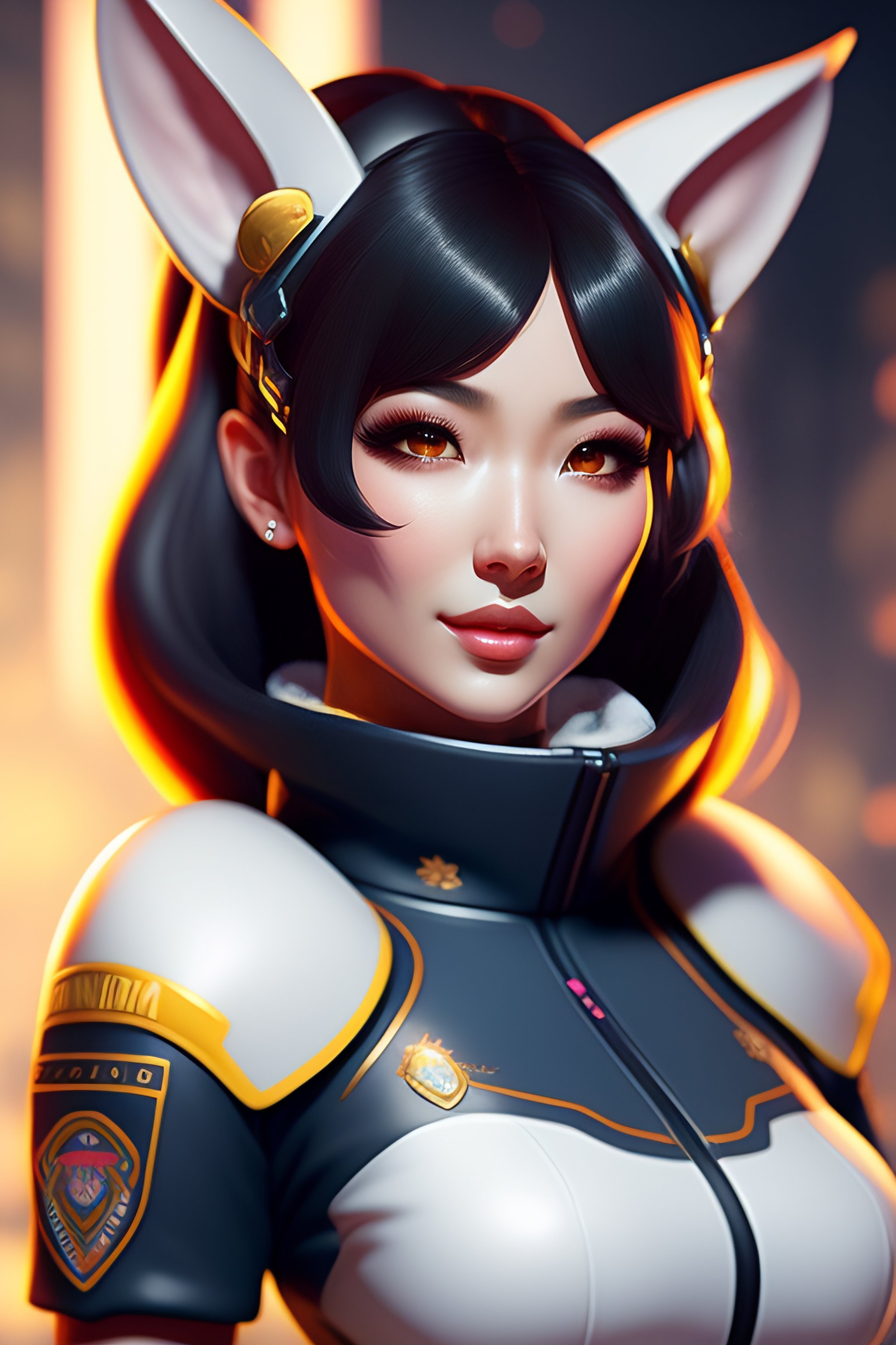 Lexica - Perfect Stunning Portrait of Bunny Ears D.VA from Overwatch ...