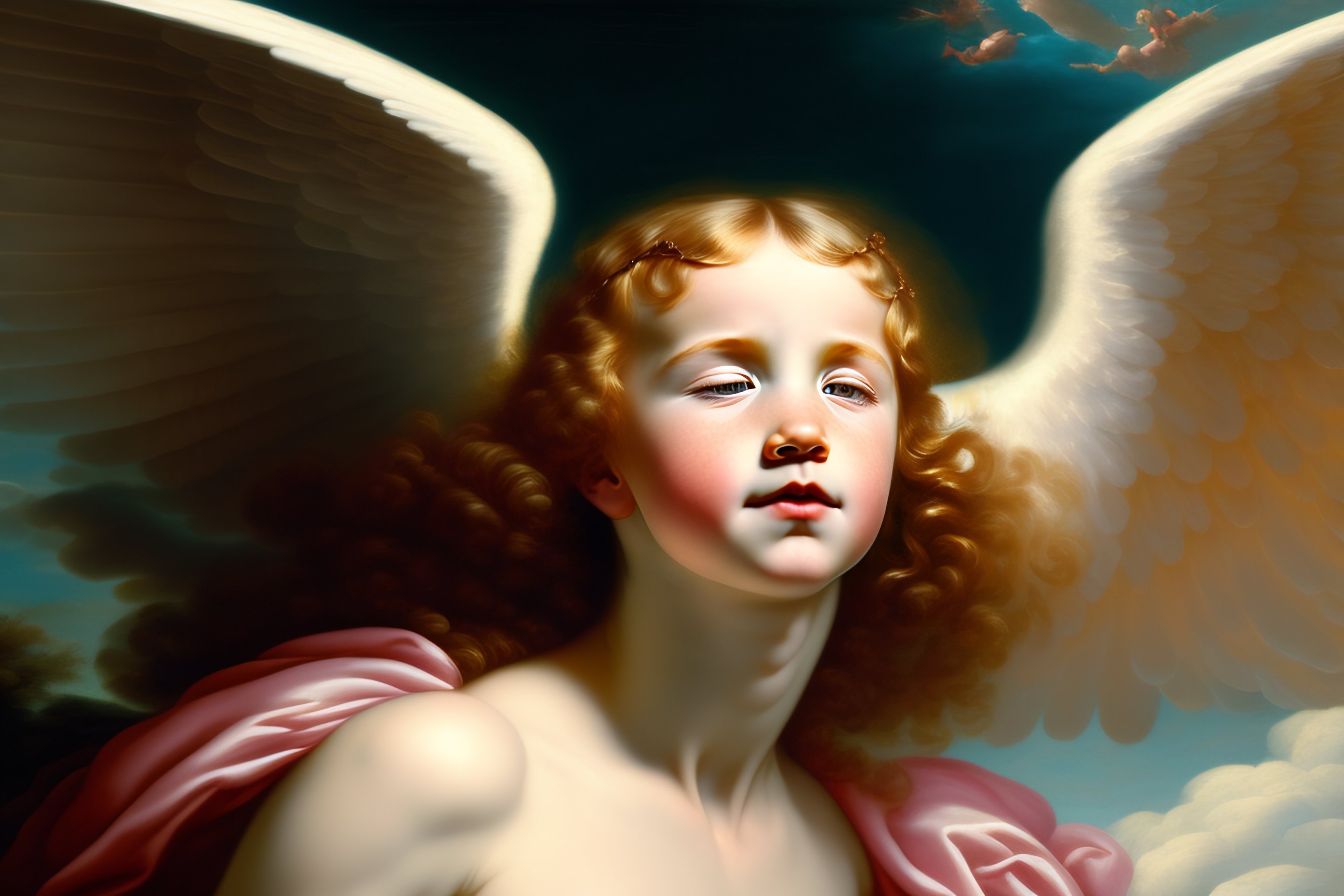 Lexica - Renaissance masterpiece of an angel falling in the sky