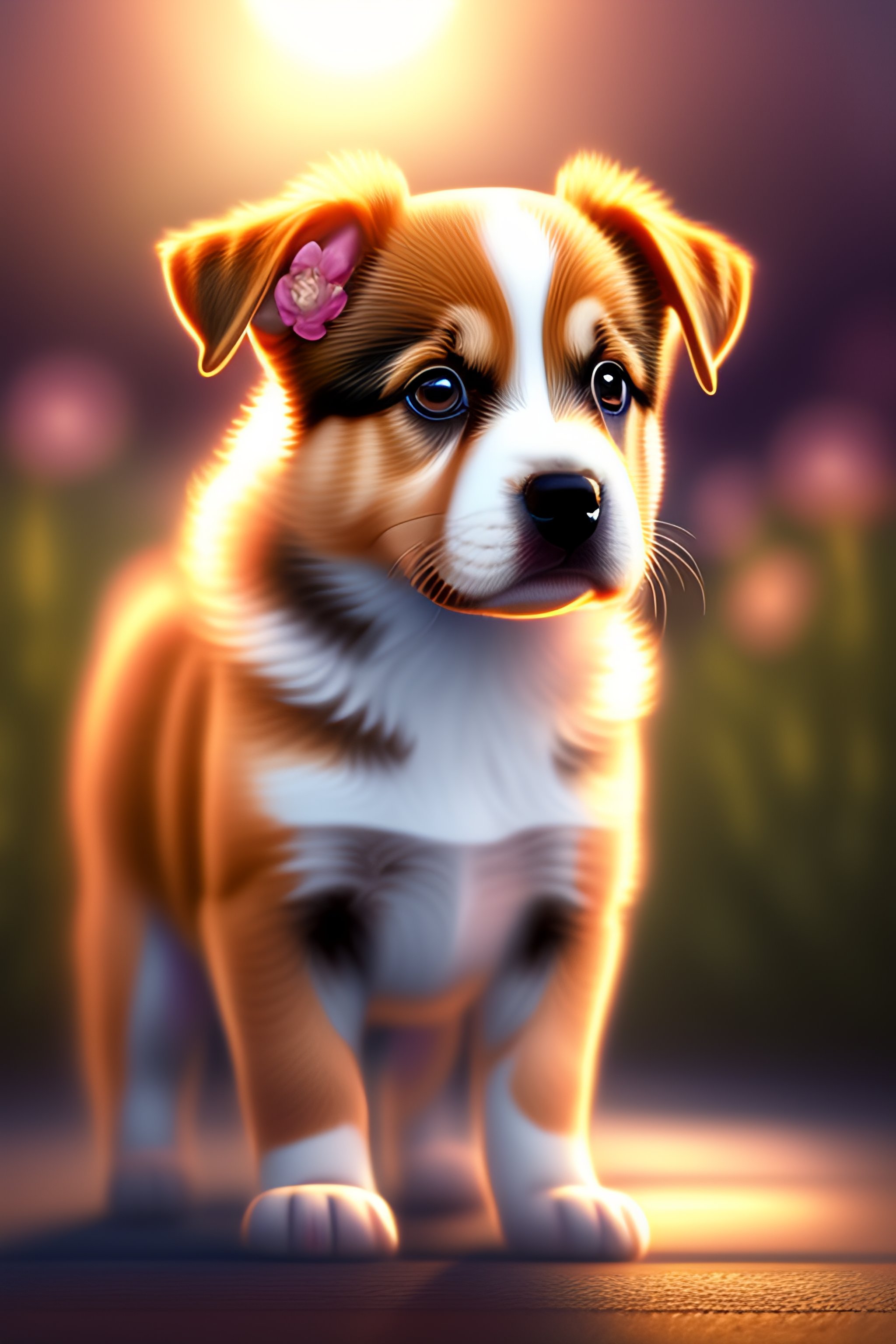 Lexica - Very cute illustration for a cute puppy, digital art, highly ...