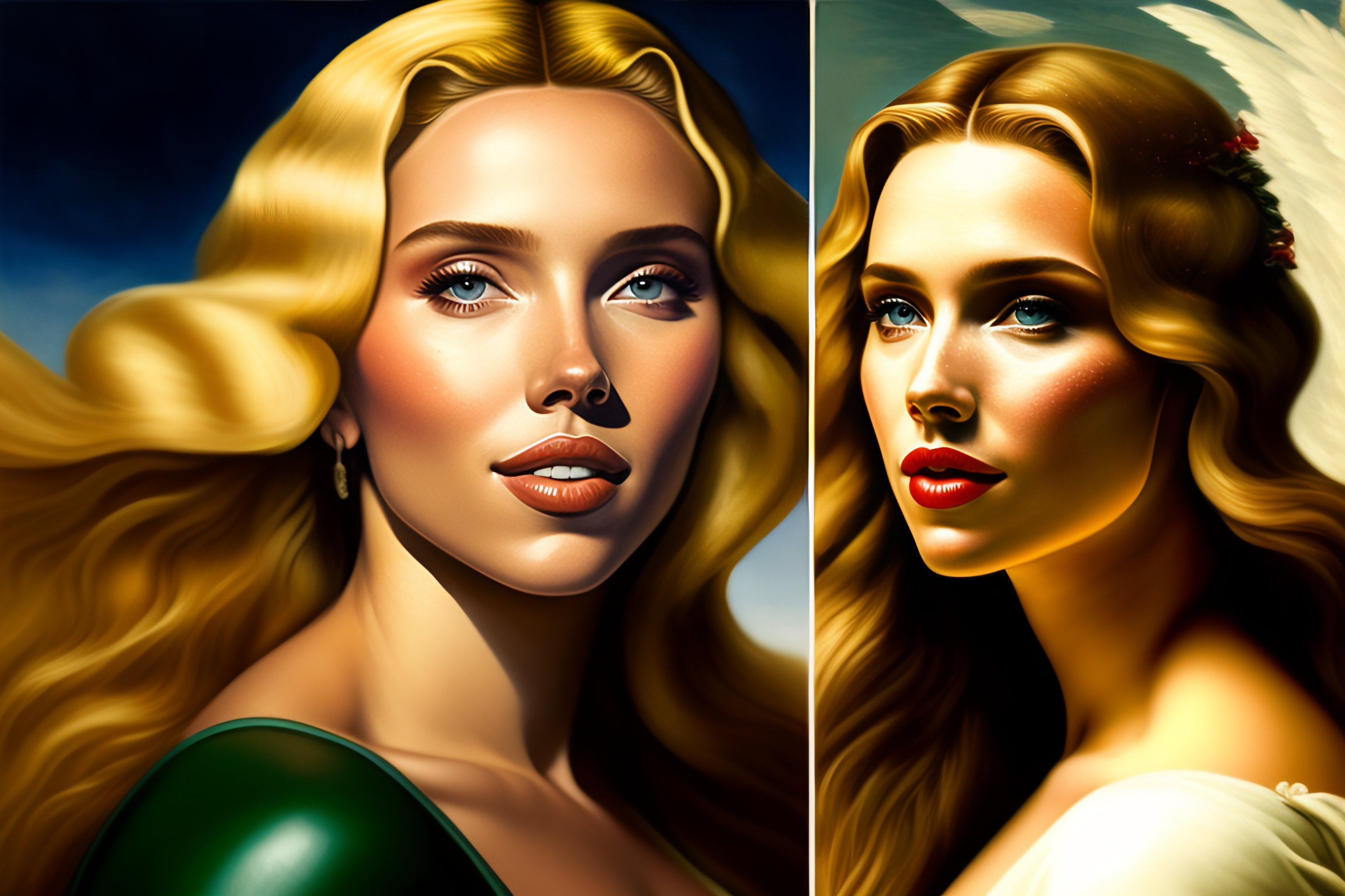 Lexica - Painting, Botticelli, scarlett Johansson