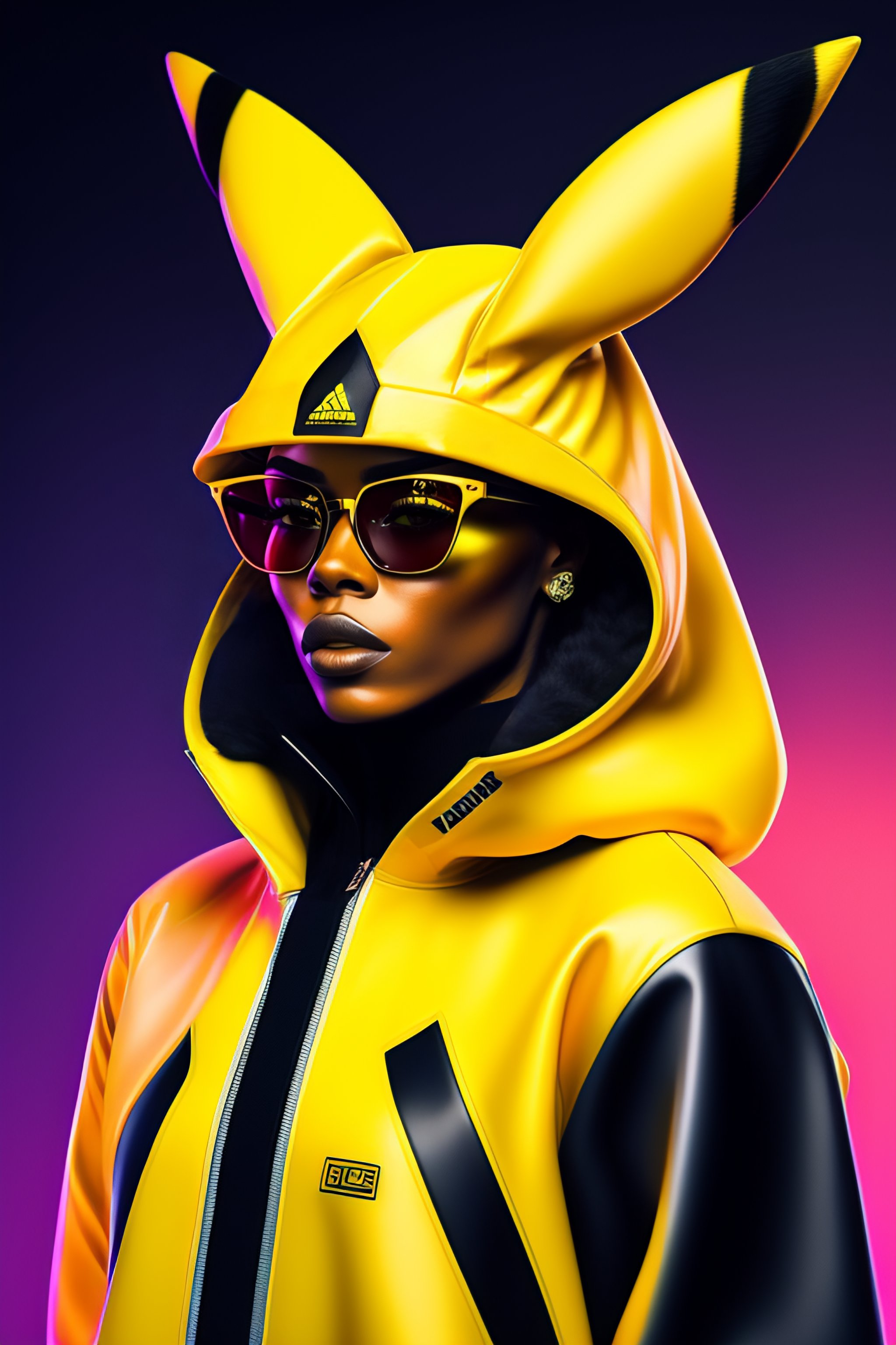 Lexica - Pikachu dressed in futuristic sportswear, futuristic glasses ...