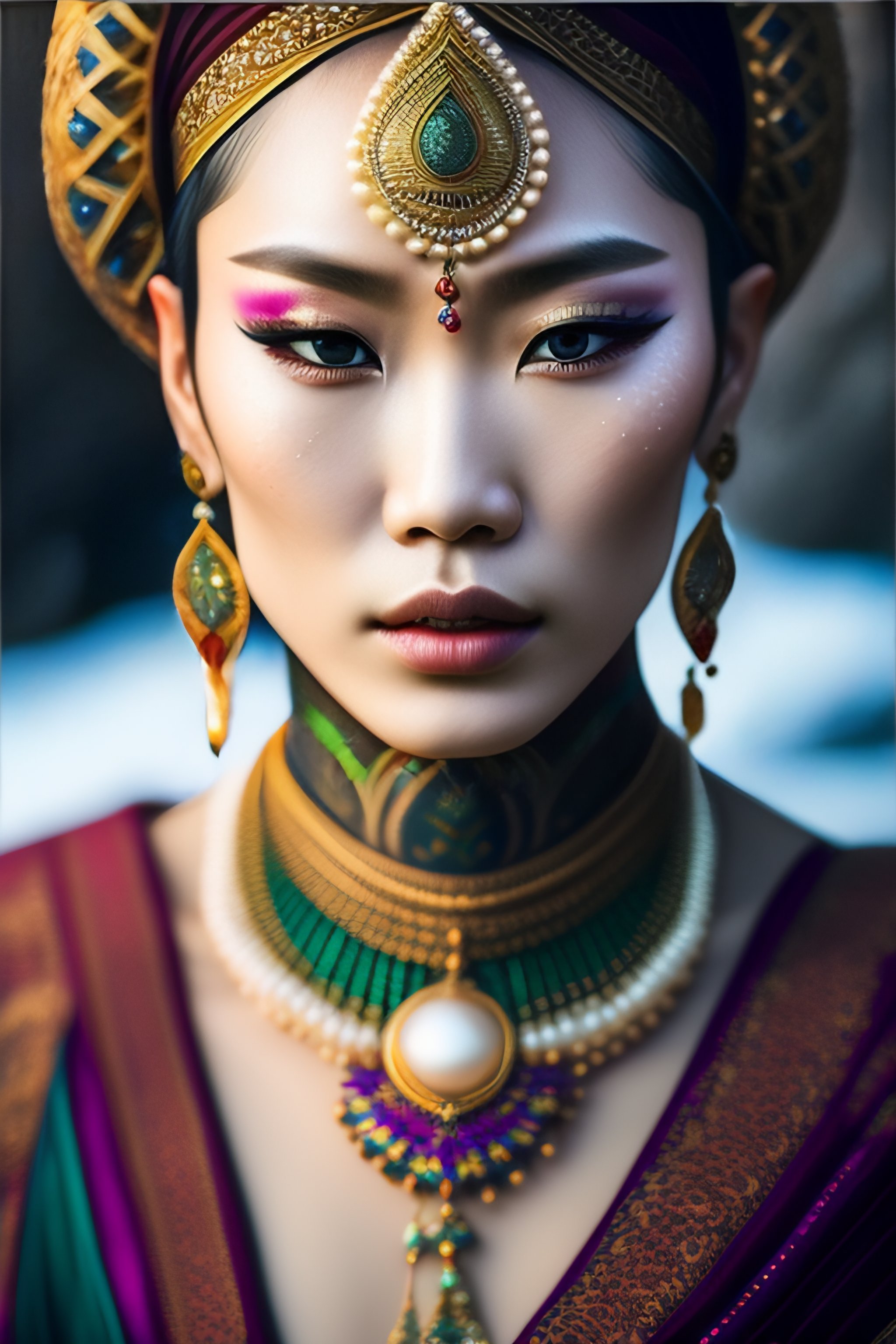 Lexica - A close-up portrait of a Kazurkhan, pale, translucent skin ...