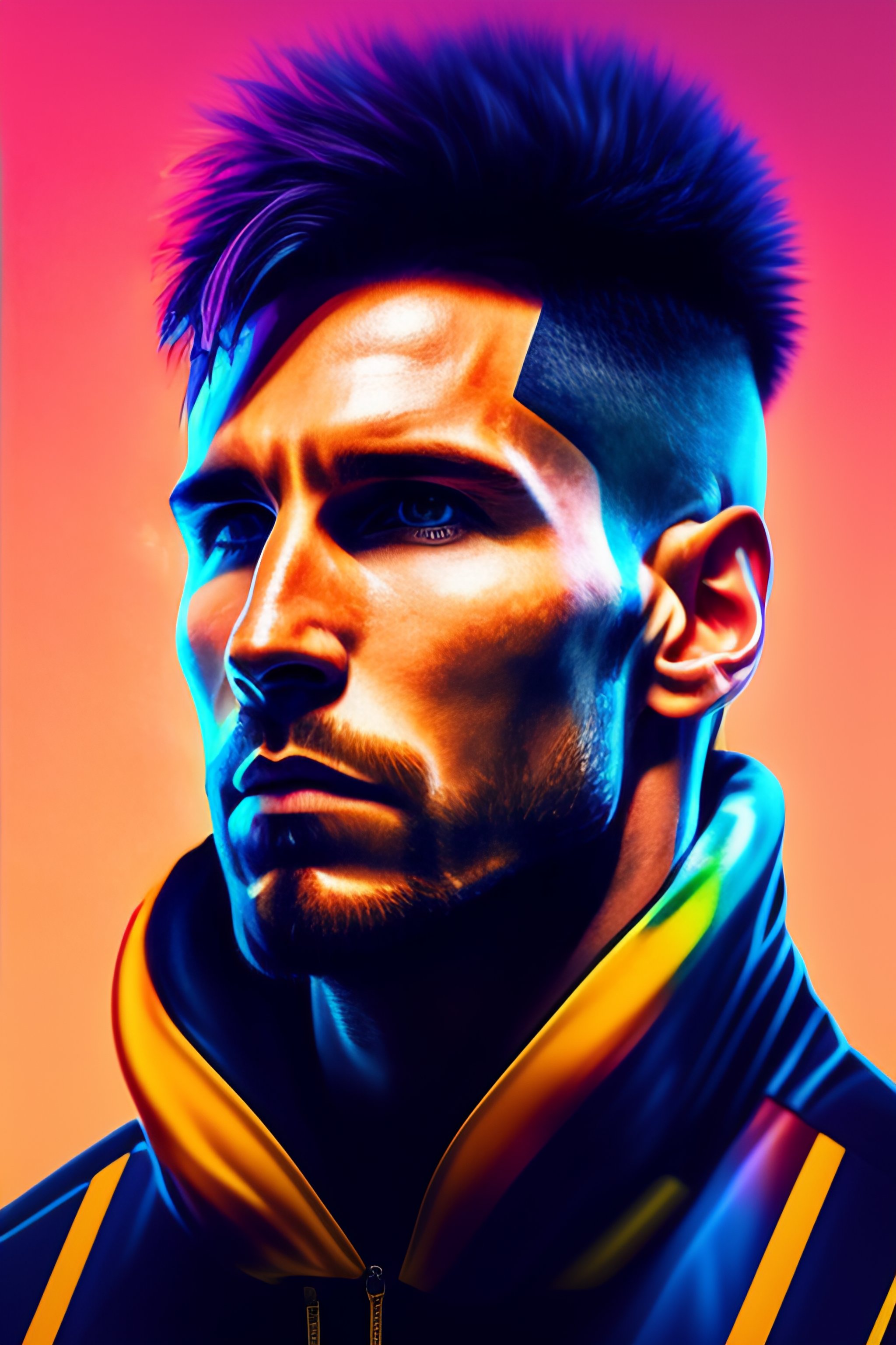 Lexica - Symmetry!! portrait of cyberpunk Lionel Messi