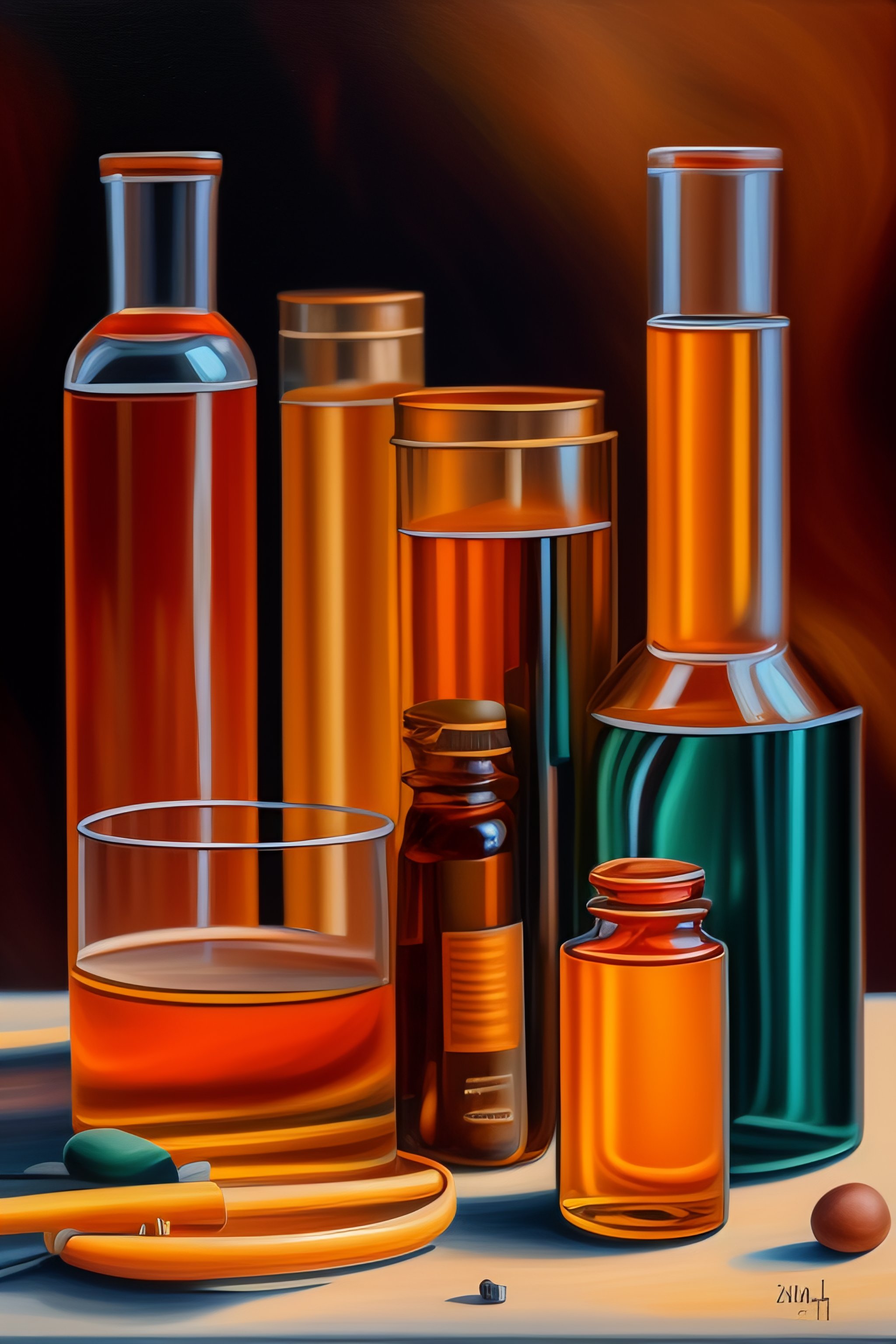 Lexica - Messy hand-drawn oil painting of a chaotic laboratory with ...