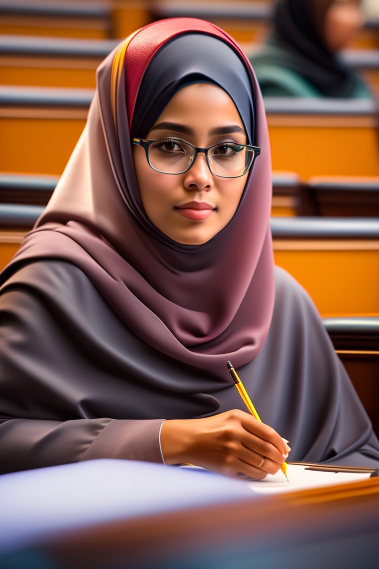 Lexica - I want pictures of a female university student studying ...