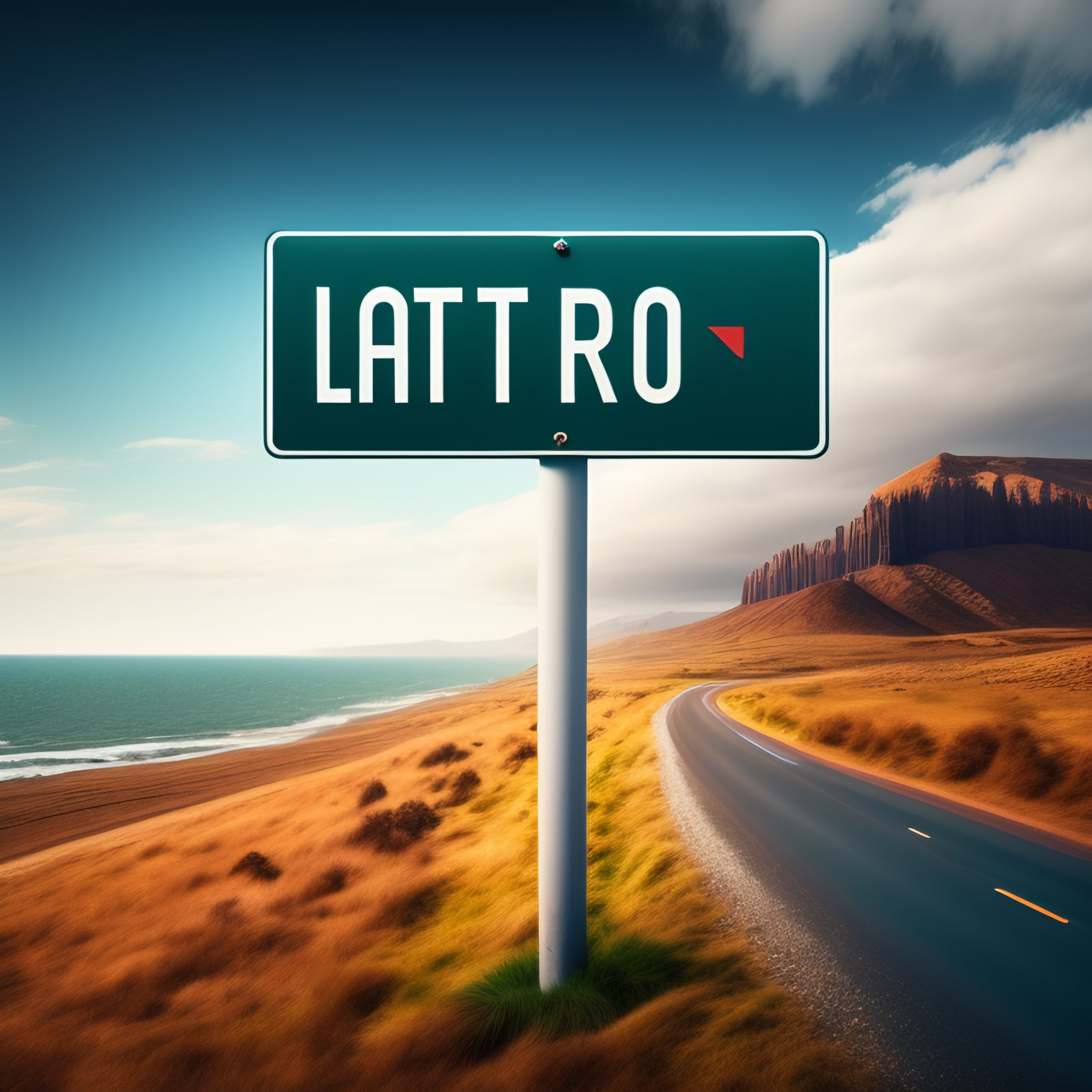 Lexica - Left direction road sign