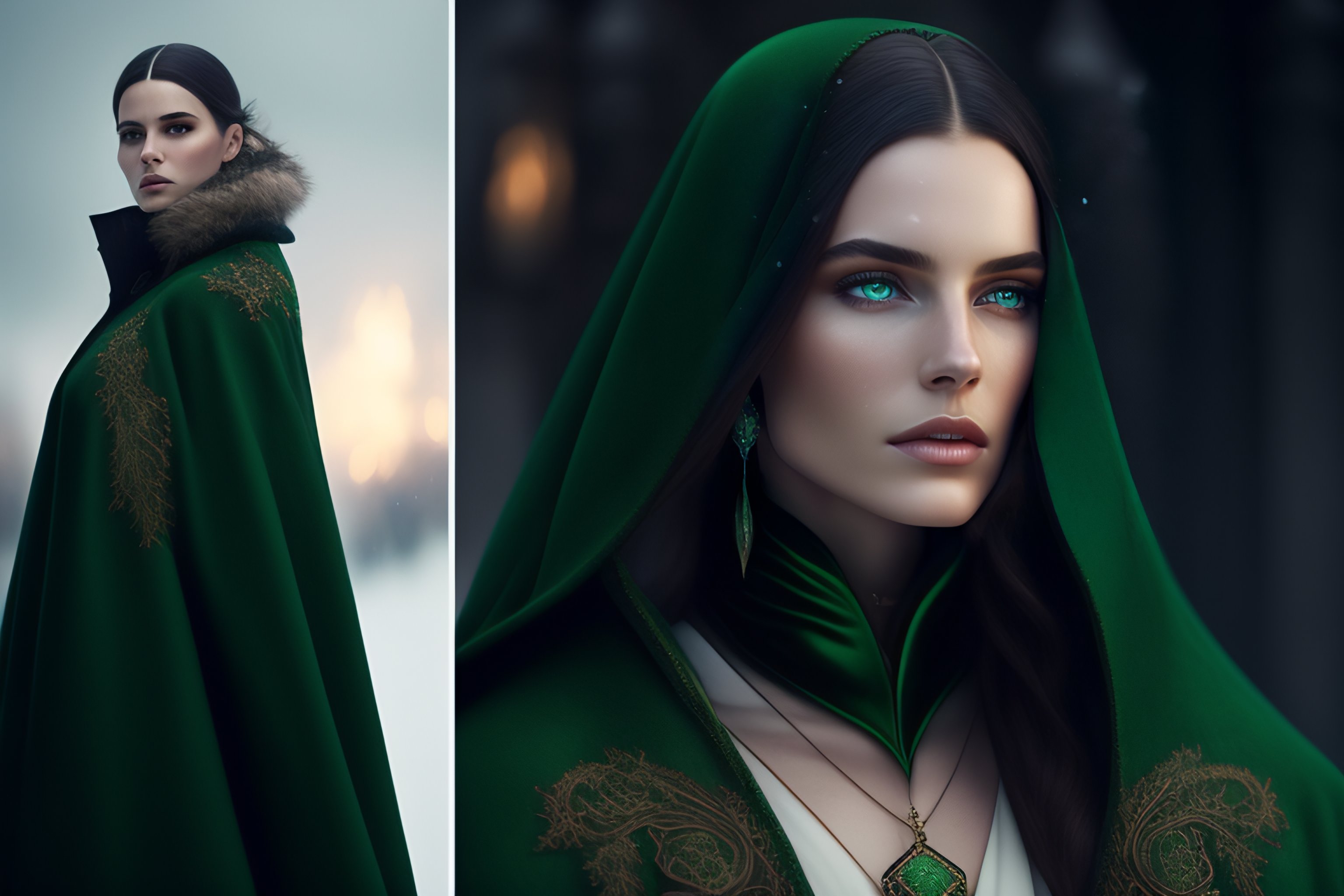 Lexica - Close-up photo from the film, portrait of a winter Gothic girl ...