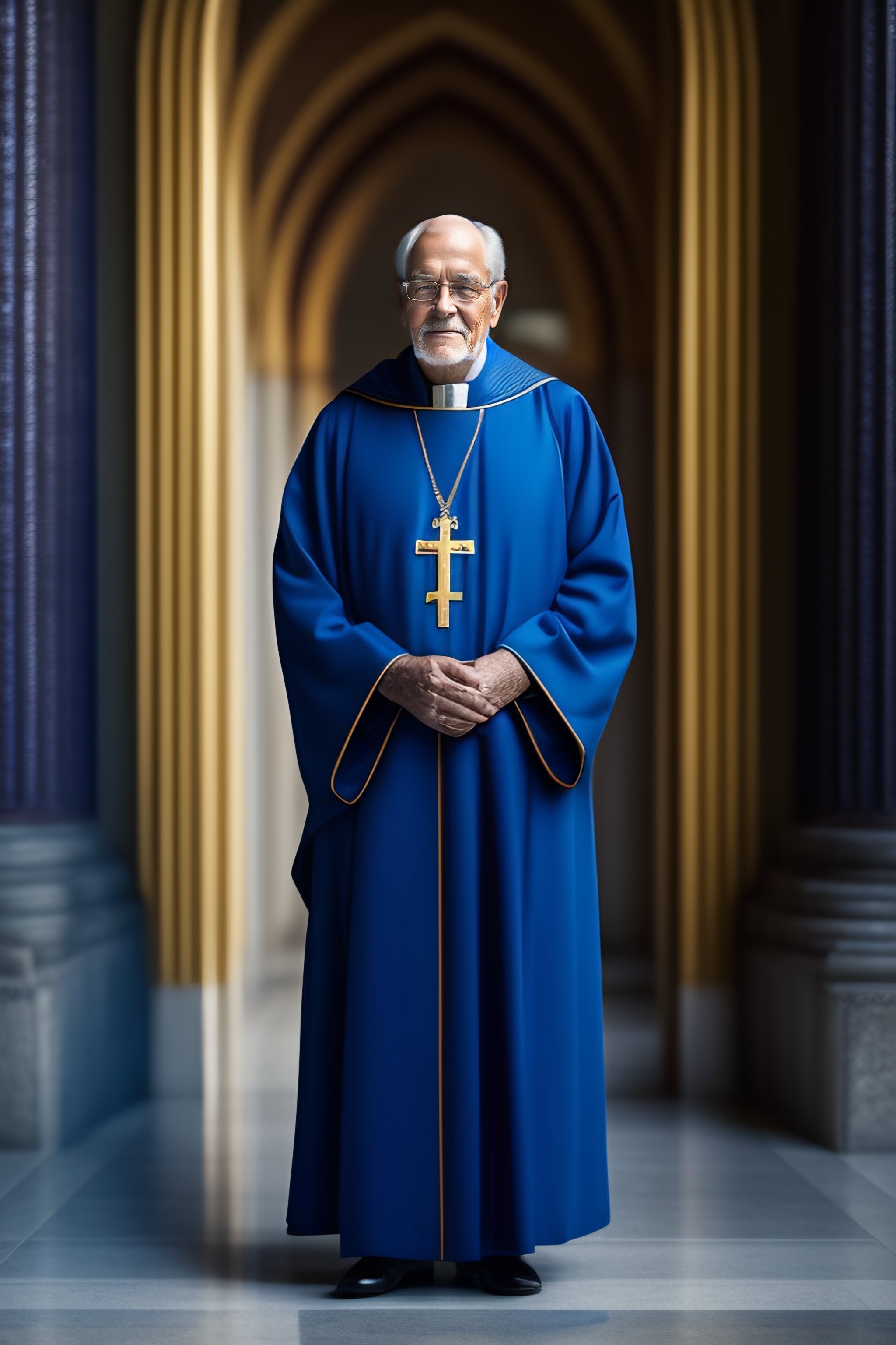 Lexica - Priest, blue robes, 68 year old man, national geographic ...