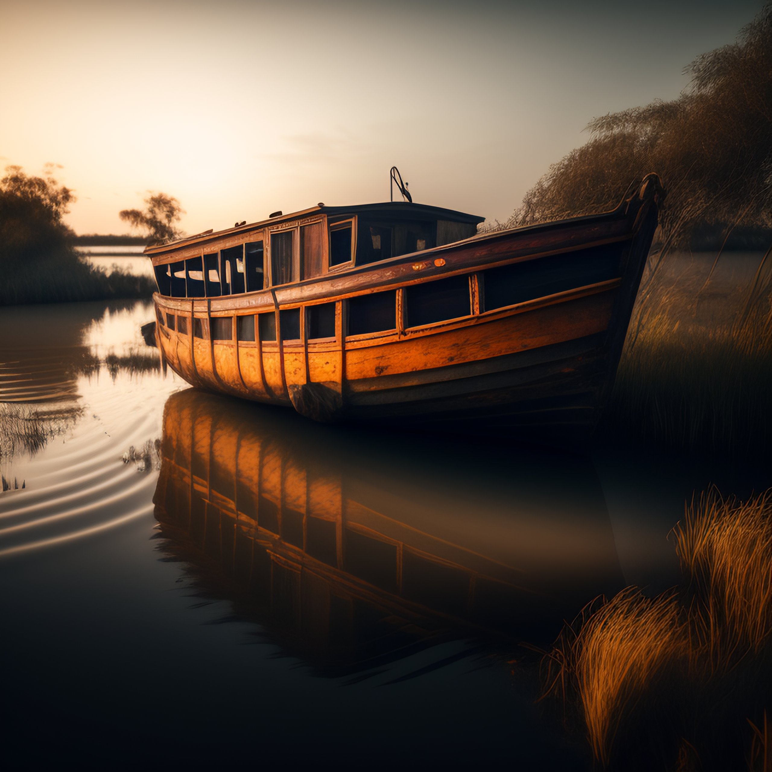 Lexica - Abandoned broken wooden boat in a dilapidated dirty harbor ...