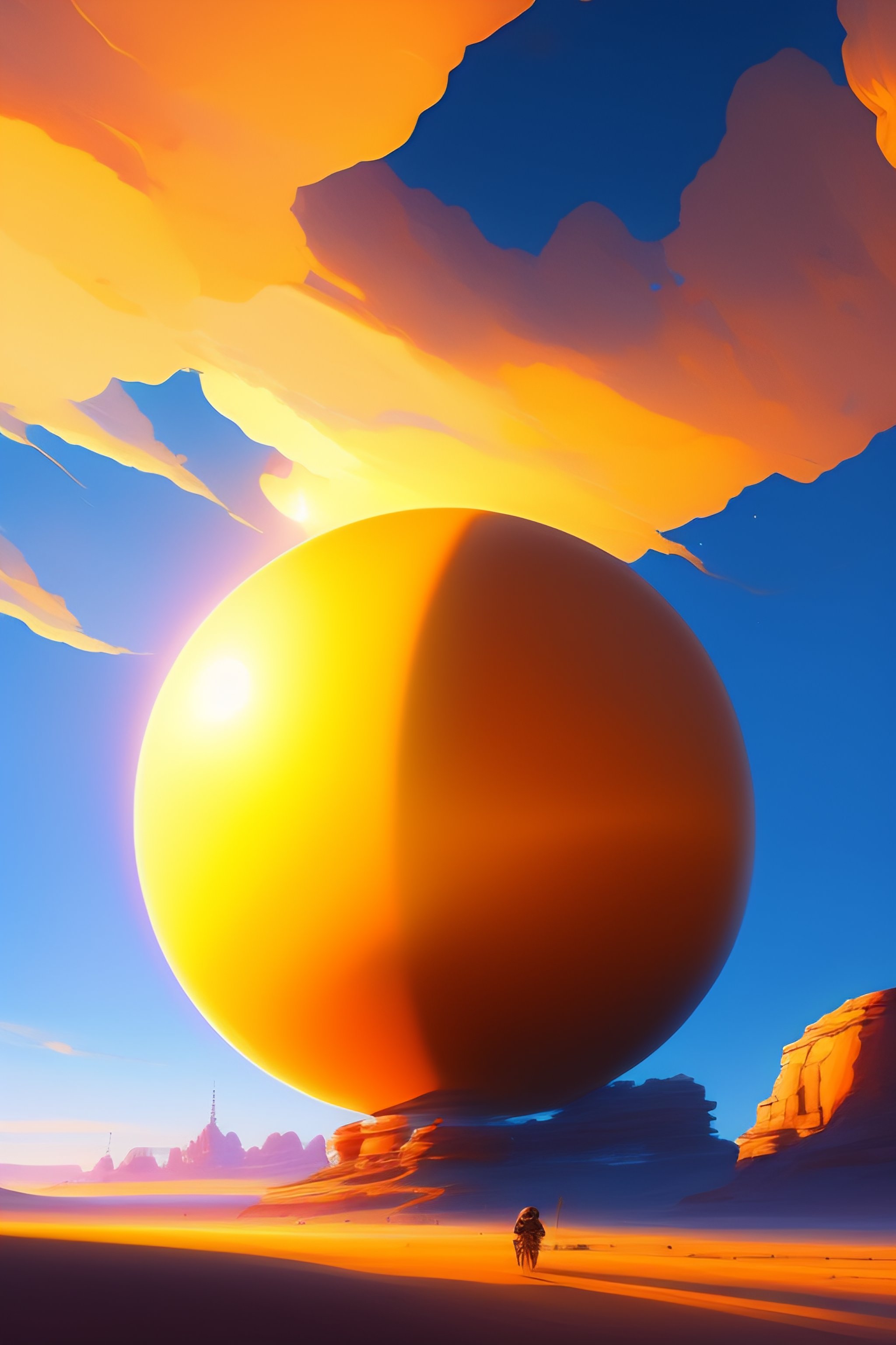 Lexica - Yellow orb floating in sky, behance hd by jesper ejsing, by ...