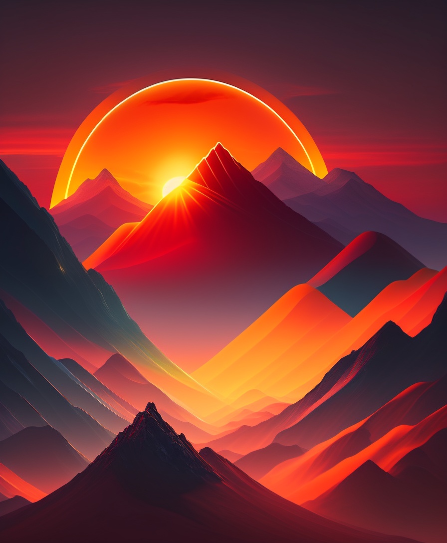 Lexica - A vibrant and uplifting image depicting a rising sun over a ...