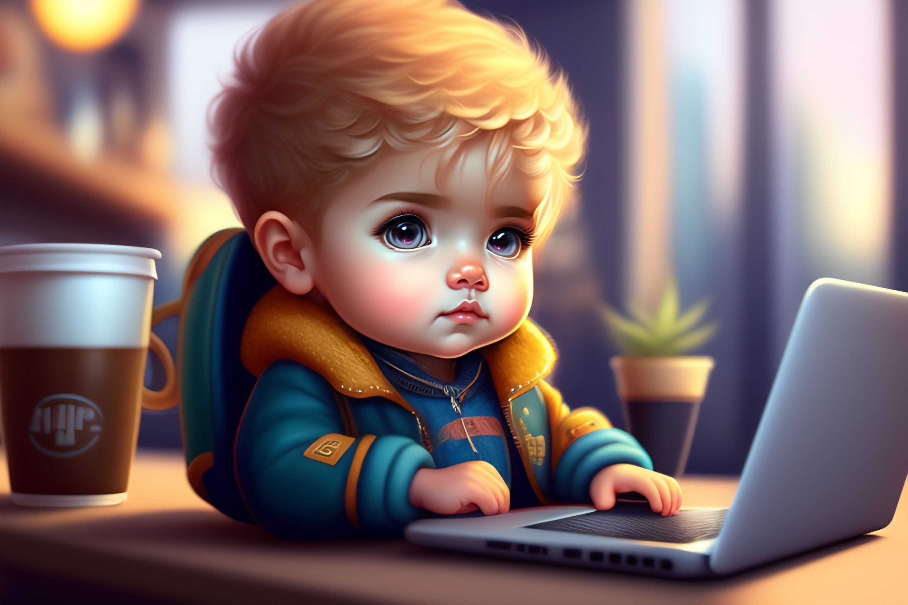 Lexica - Cute and adorable cartoon fluffy baby rhea, looking like a ...