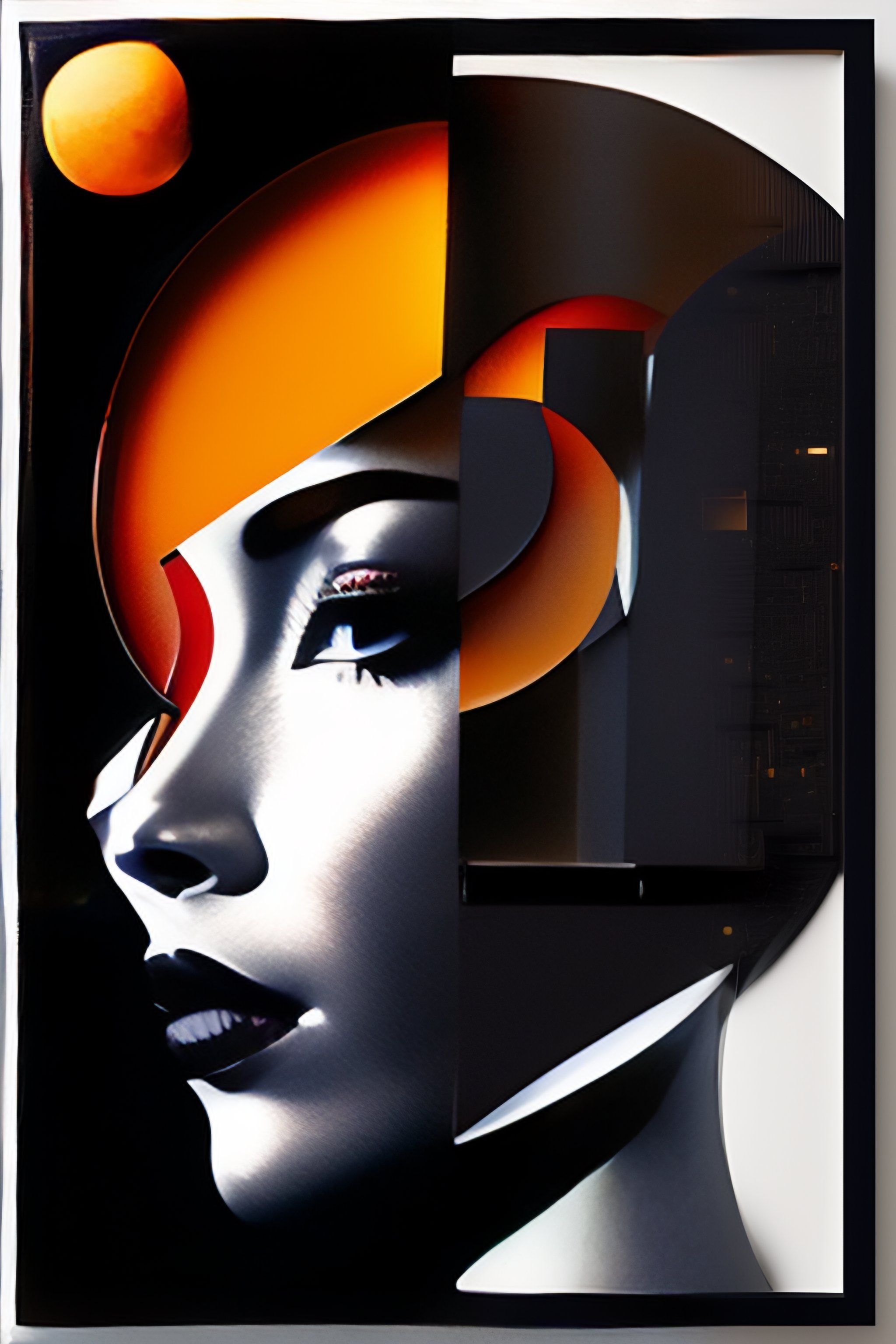 Lexica - Futuristic pappercut collage pieces portrait of machine ...