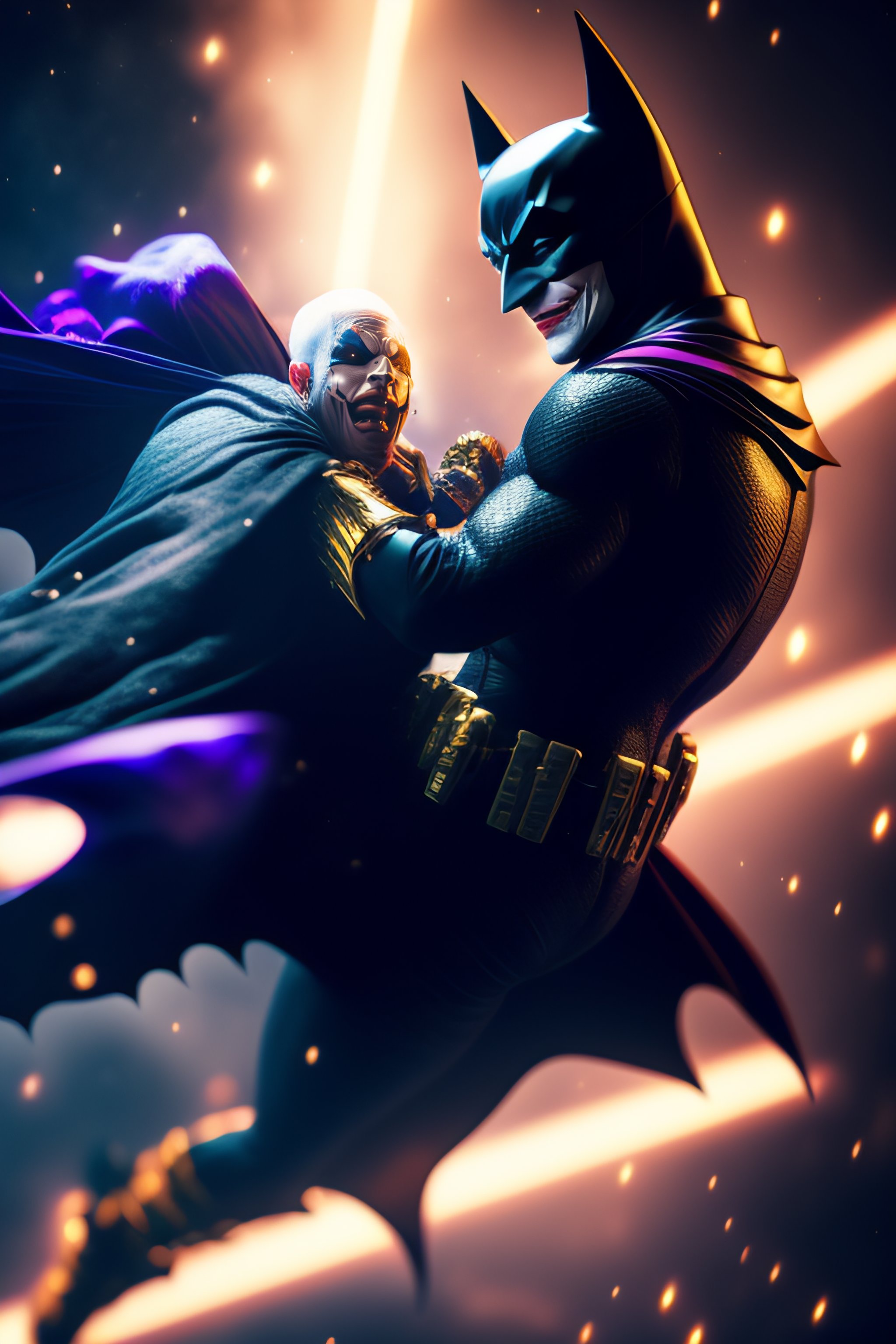 Lexica - Batman throwing joker in space, cinematic composition ...