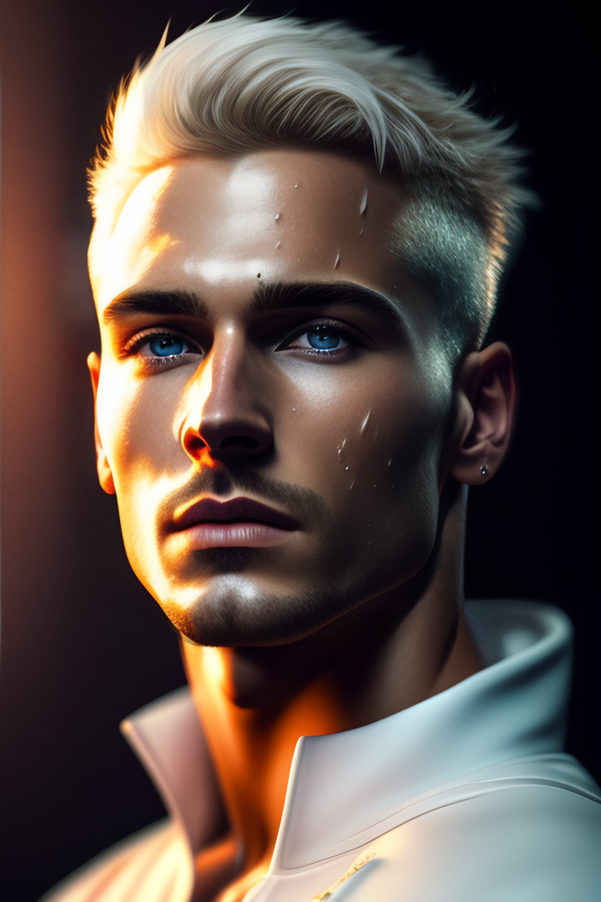 Lexica - Full white body pose, hyperrealistic mixed media painting of a ...