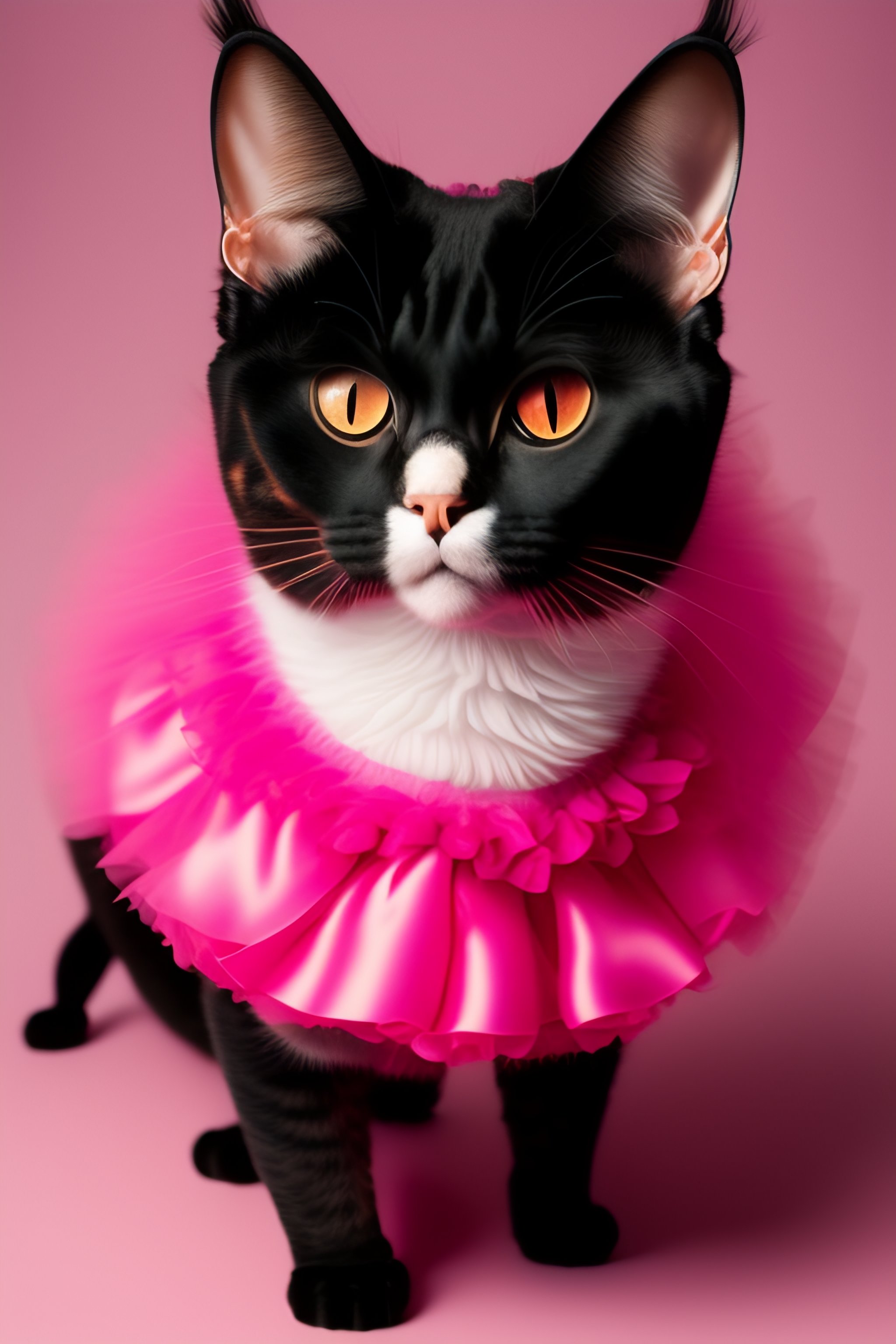 Lexica - An ugly ((tortoiseshell cat)) demon wearing a pink tutu skirt ...