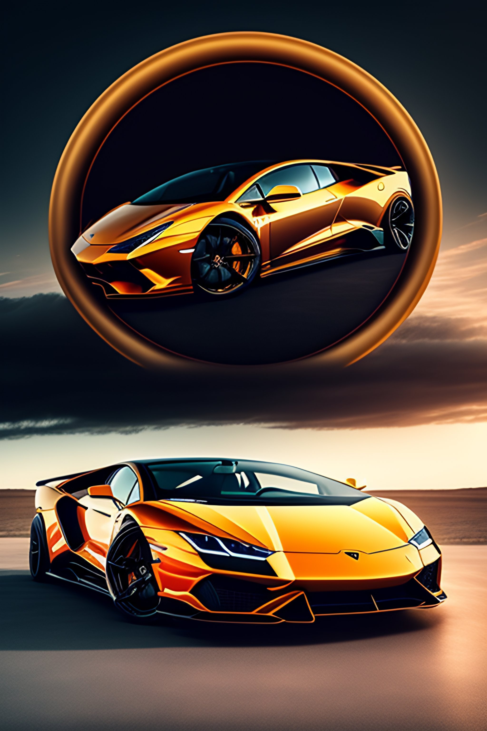 Lexica - BITCOIN LOGO ON A LAMBORGHINI AND TESLA