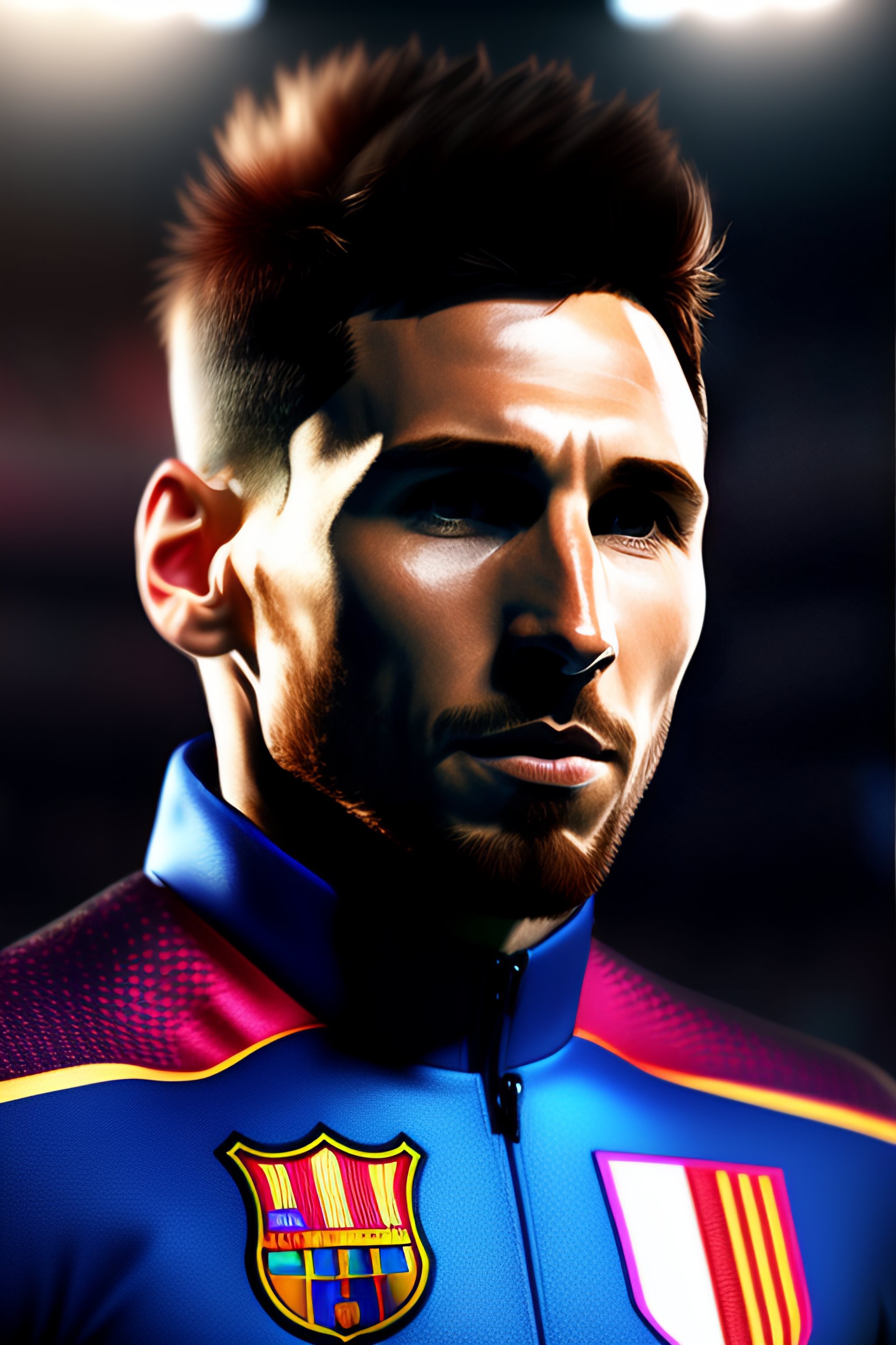 Lexica - Highly detailed potrait of messi in flash suit, unreal engine ...
