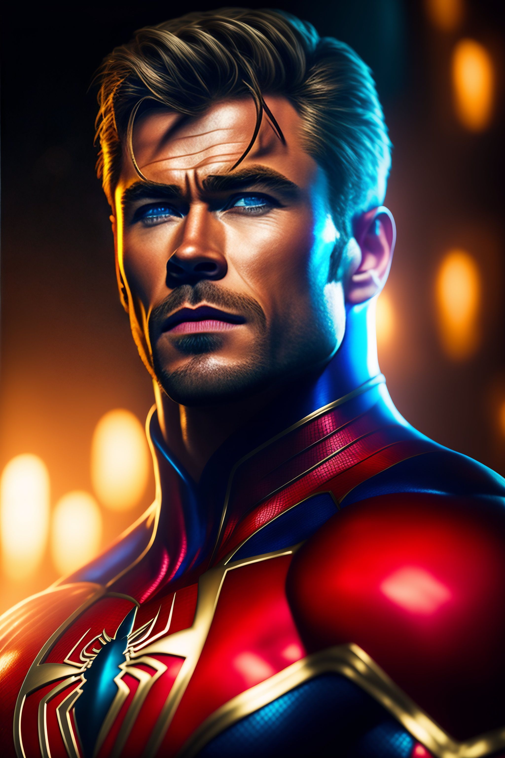 Lexica - Chris hemsworth as the spiderman, ripped with big muscles, no ...