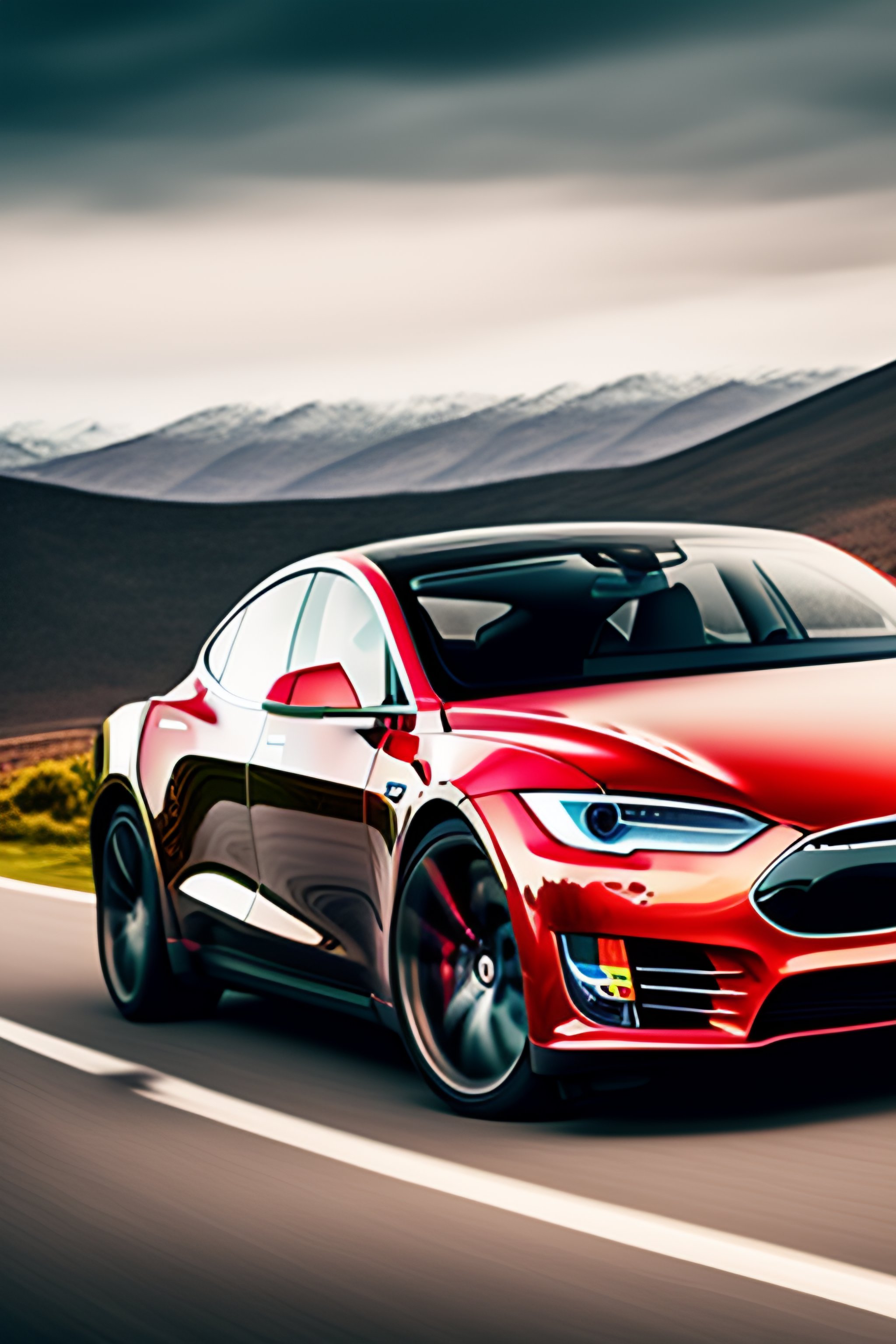 Lexica - Lionel Messi driving a tesla