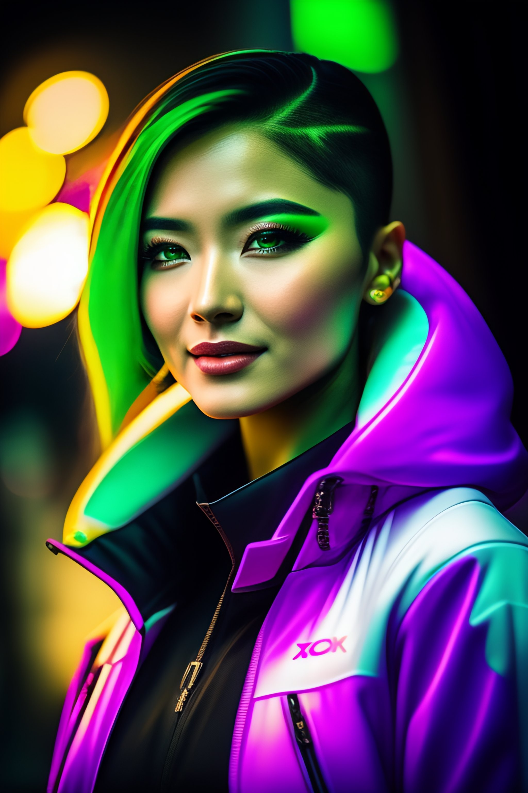 Lexica - Matrix, cyberpunk, cute, girl, futuristic, green, high ...