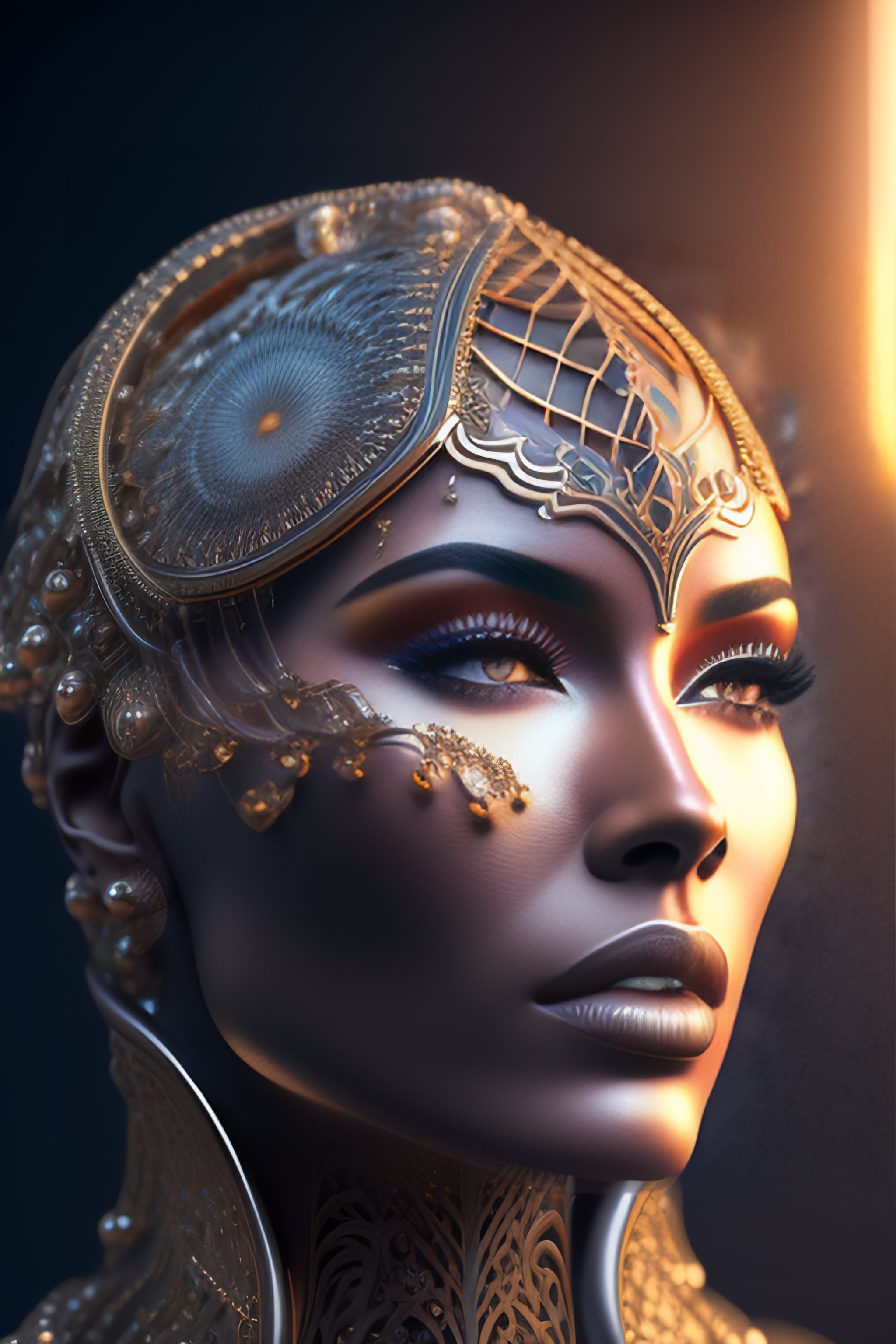 Lexica - Face coming out of a wall complex 3d render ultra detailed of ...