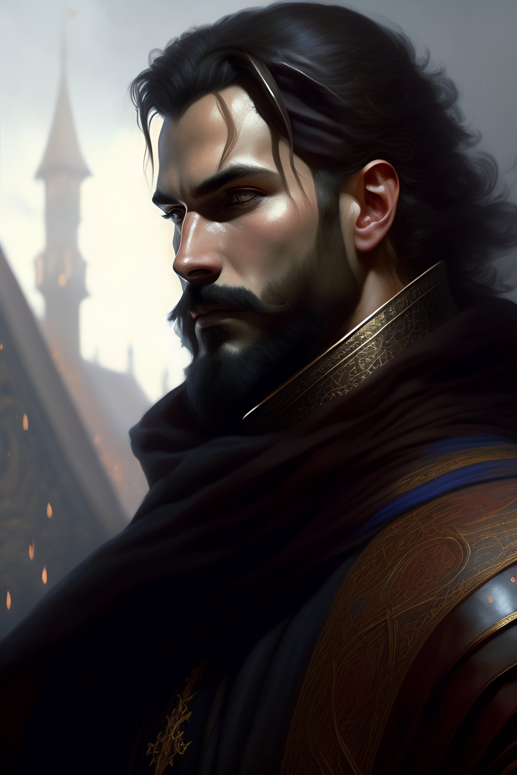 Lexica - Medieval portrait of a man sharp features, grim, cold stare ...