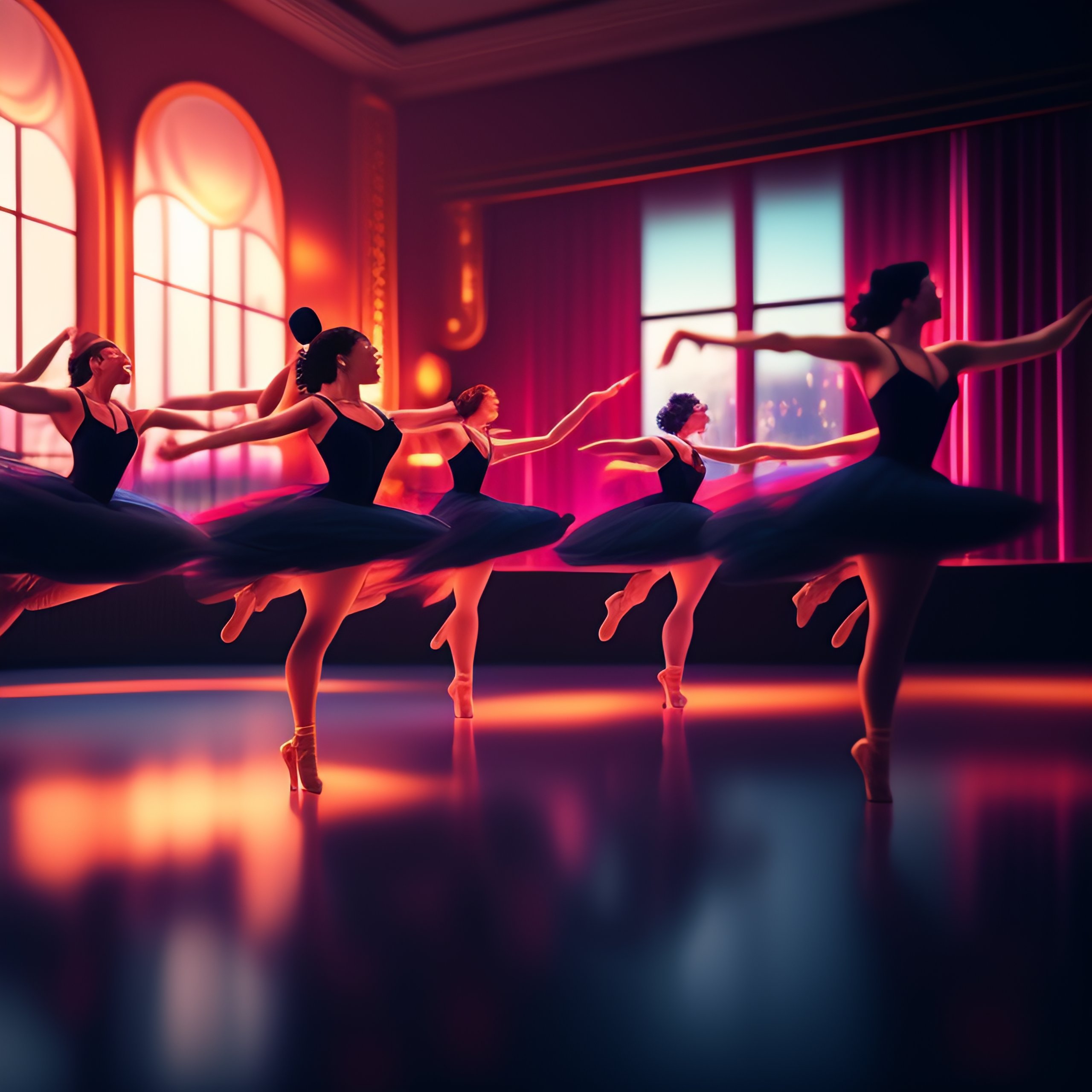 Lexica - A music album cover portraying a group of dancers dacing the ...