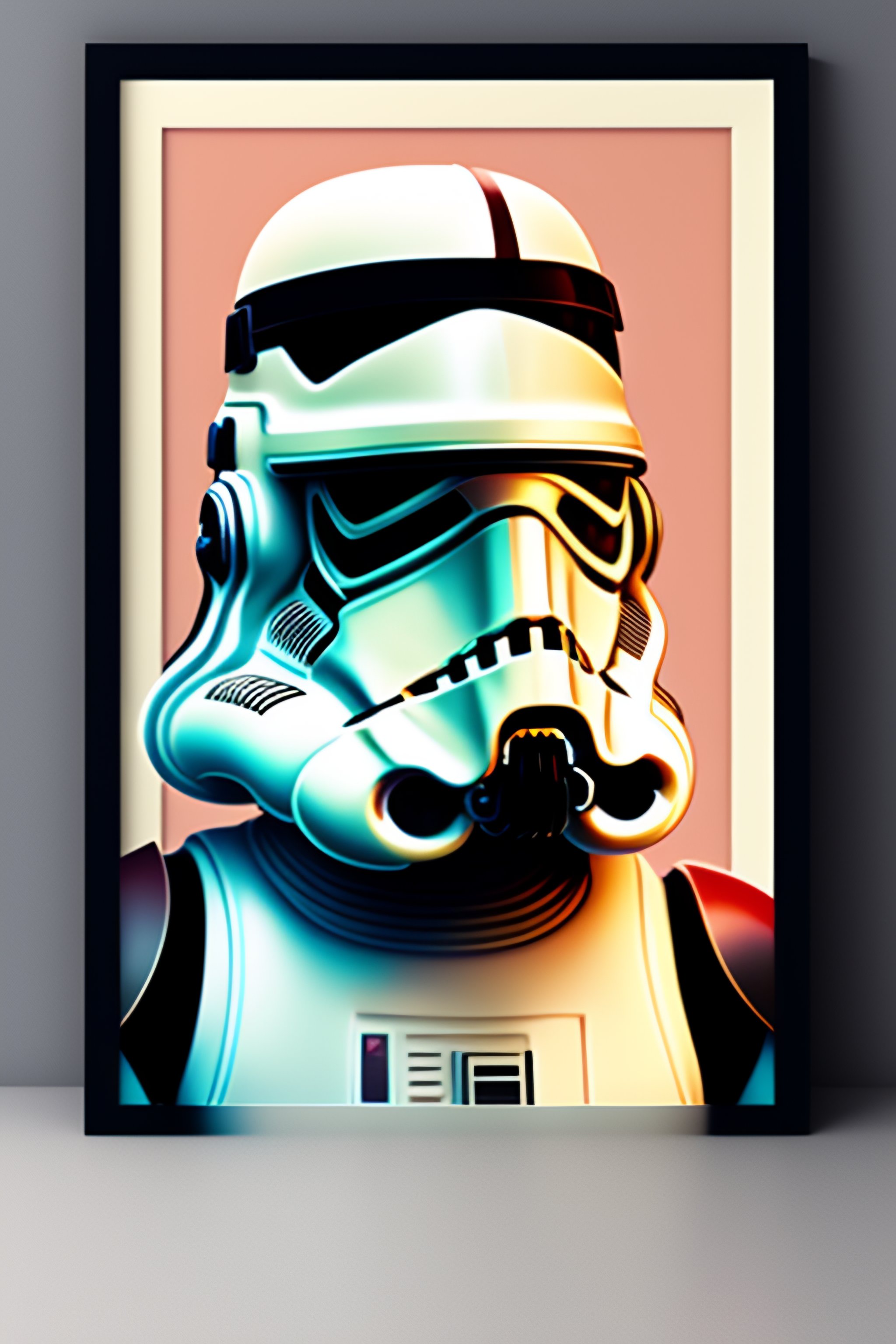 Lexica - Full portrait of a stormtrooper, movie poster style