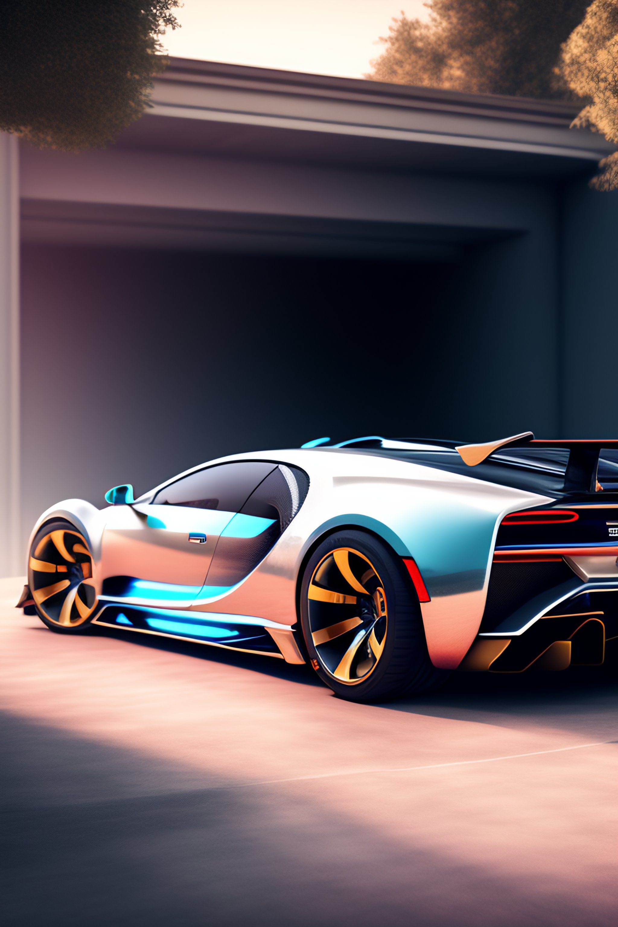 Lexica - A mix between a Bugatti Chiron and a DMC delorean, HDR, 4k ...