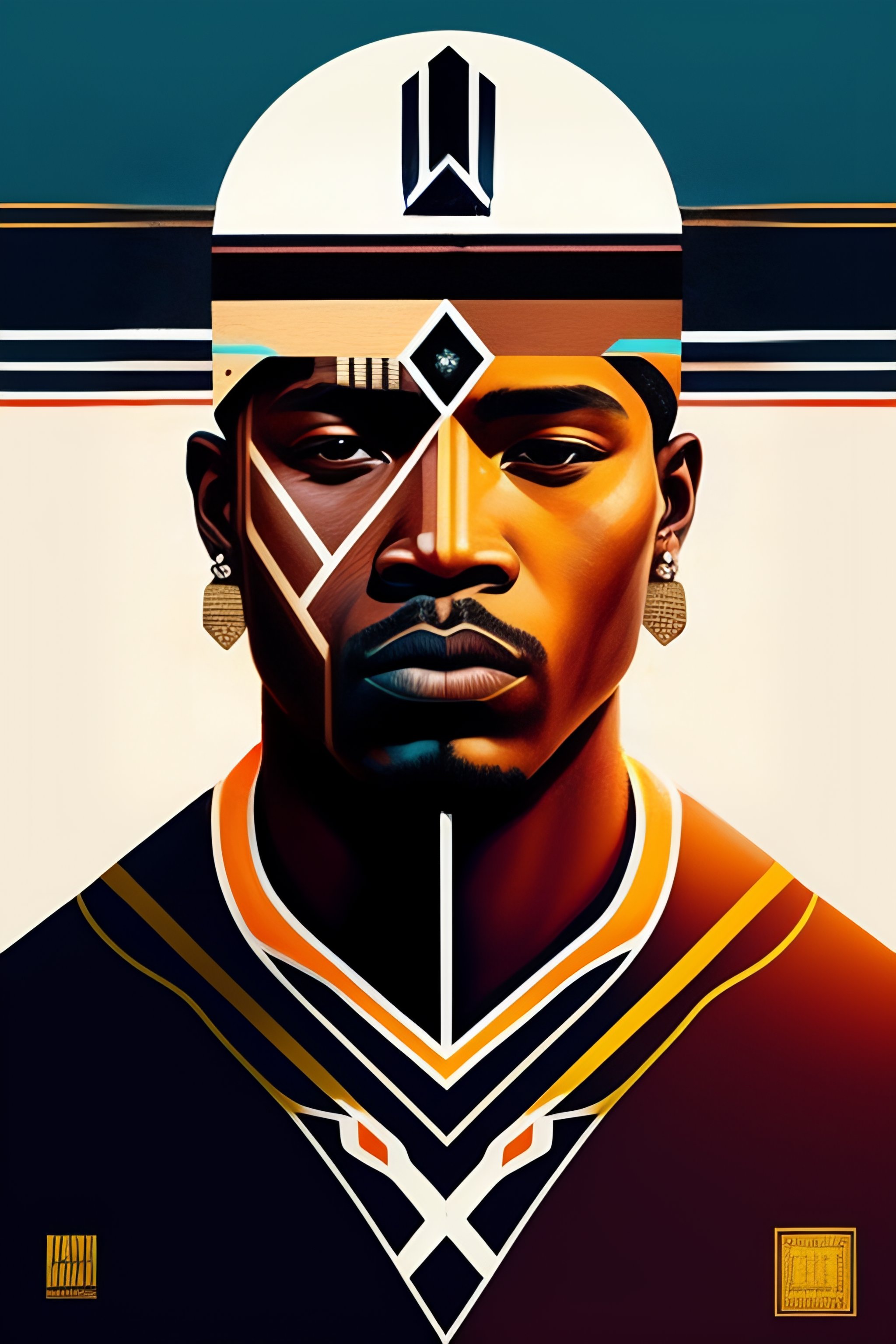 Lexica - Symmetry!! portrait of an aztec and black men, white men ...