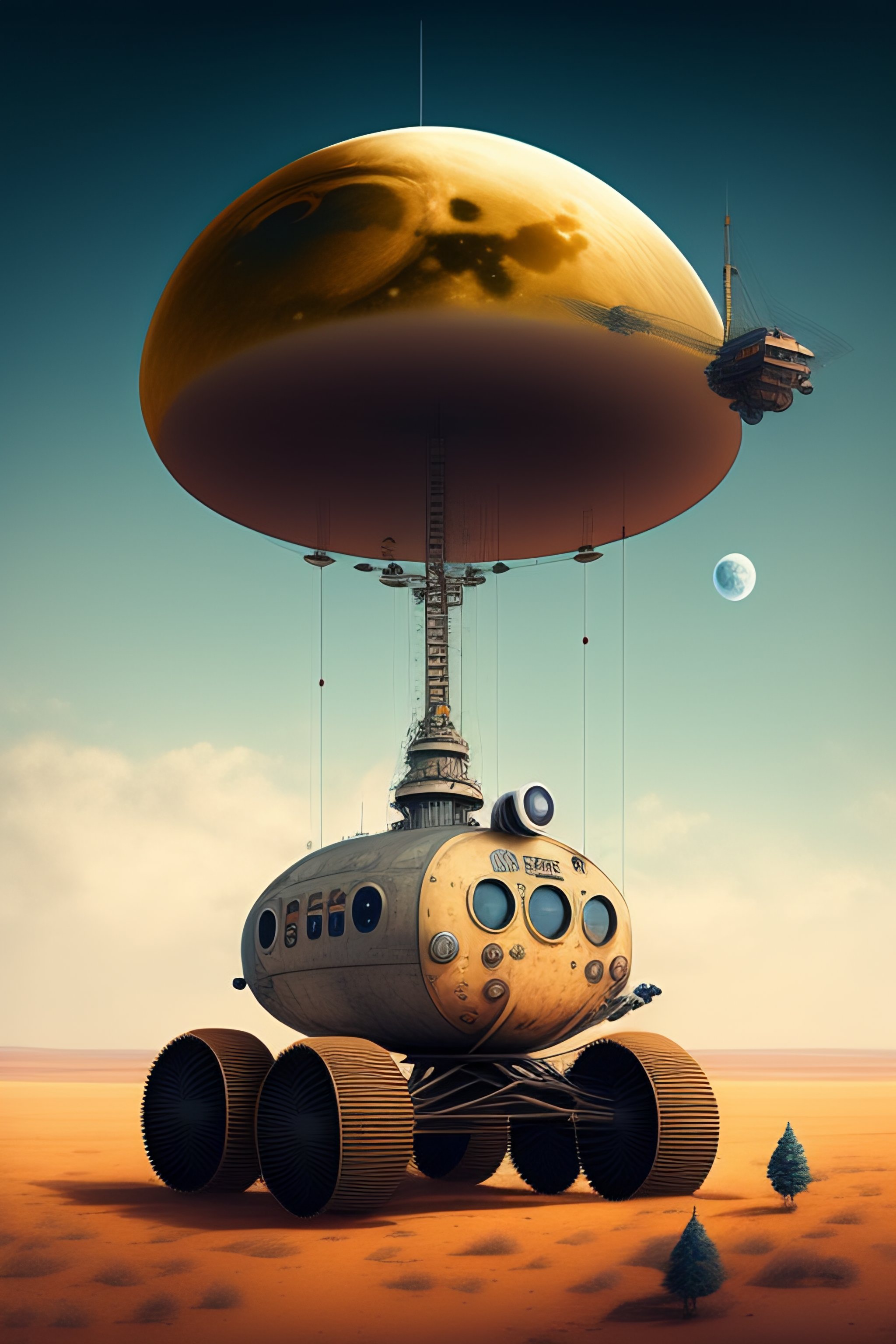Lexica - A robot trying to land on the moon, art by Alexander Jansson ...