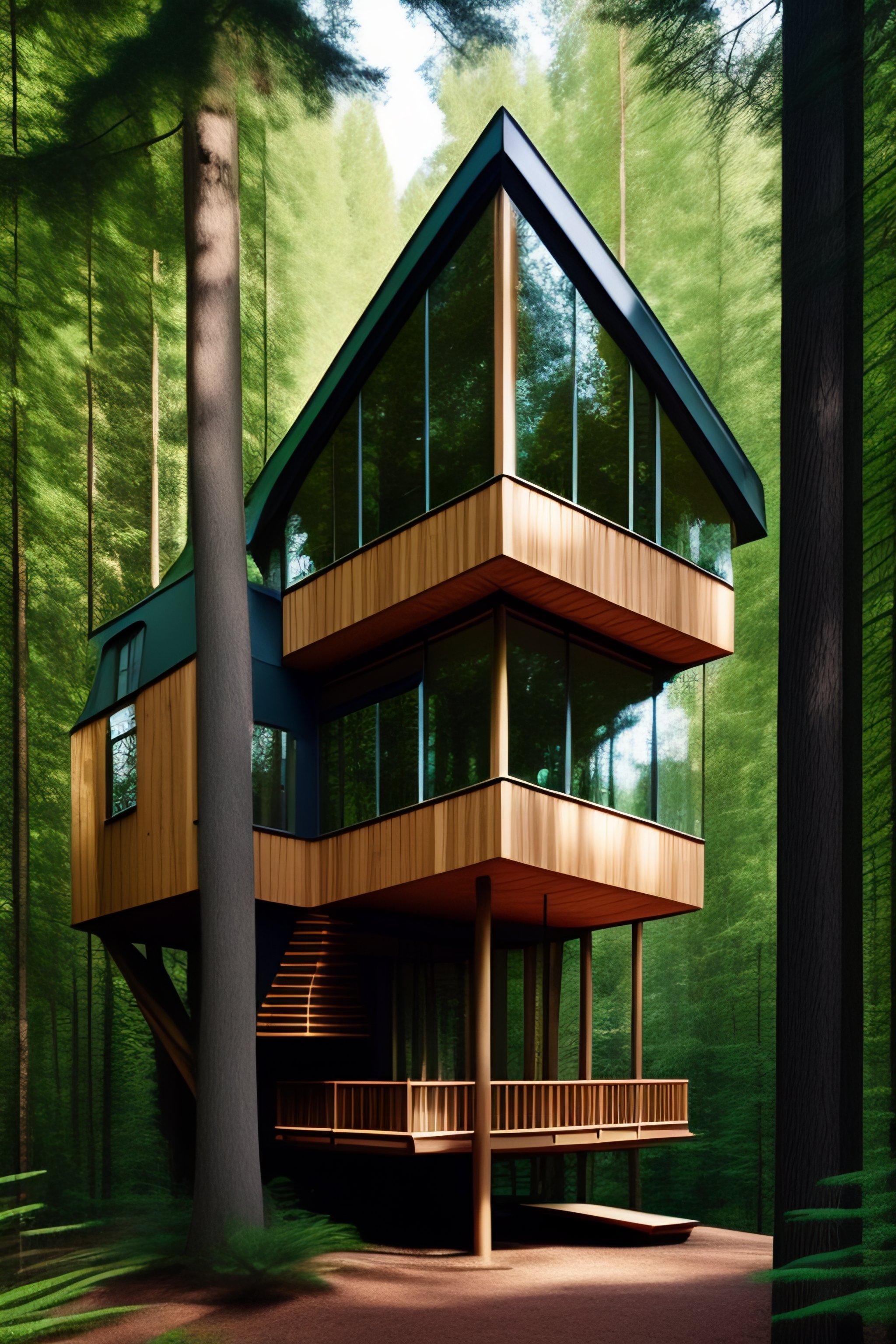 Lexica - Treehouse in lush forest, better homes and hardens magazine ...