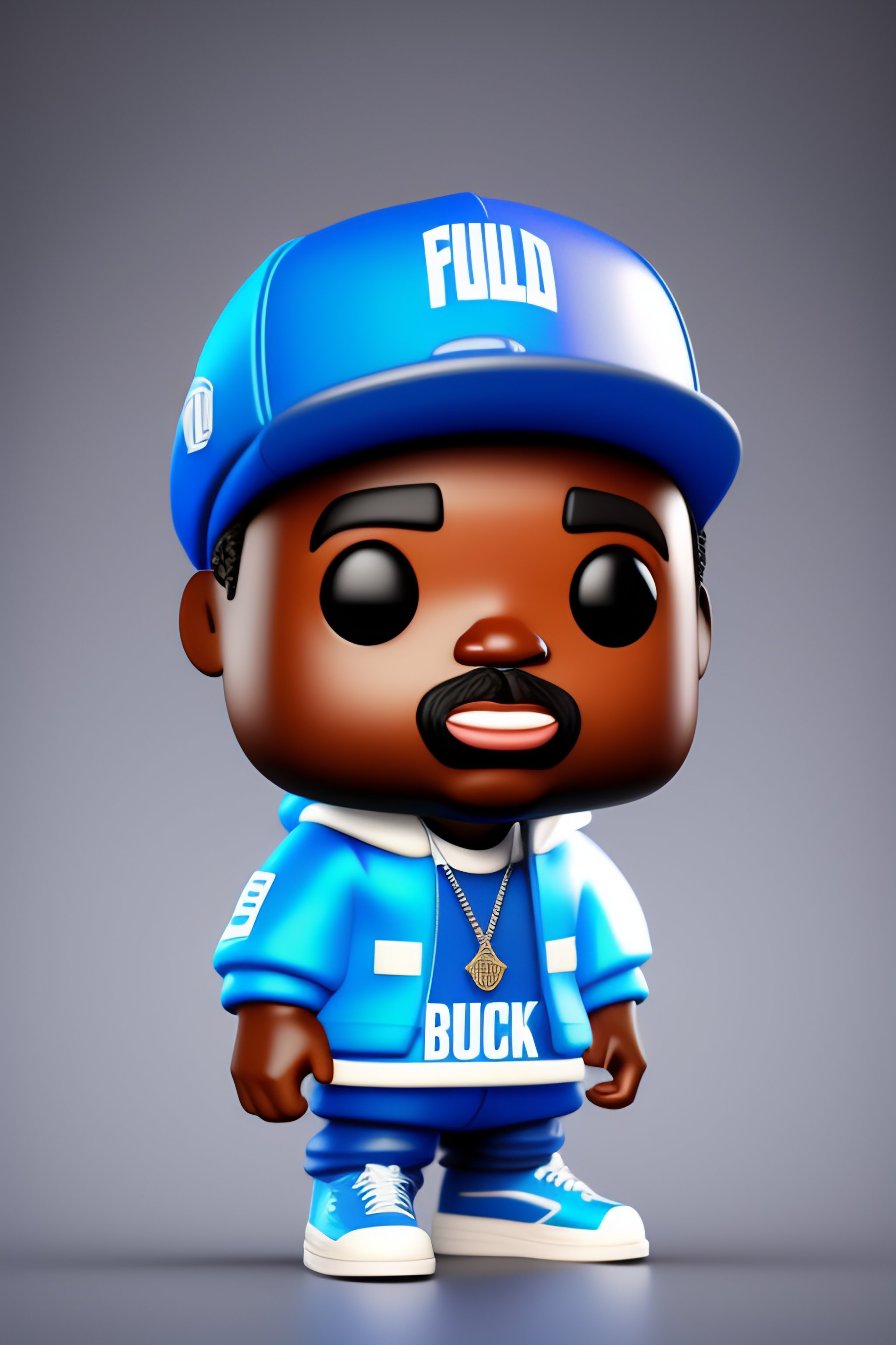 Lexica - 3d render of funko pop rappers light guy blue eyes a little ...