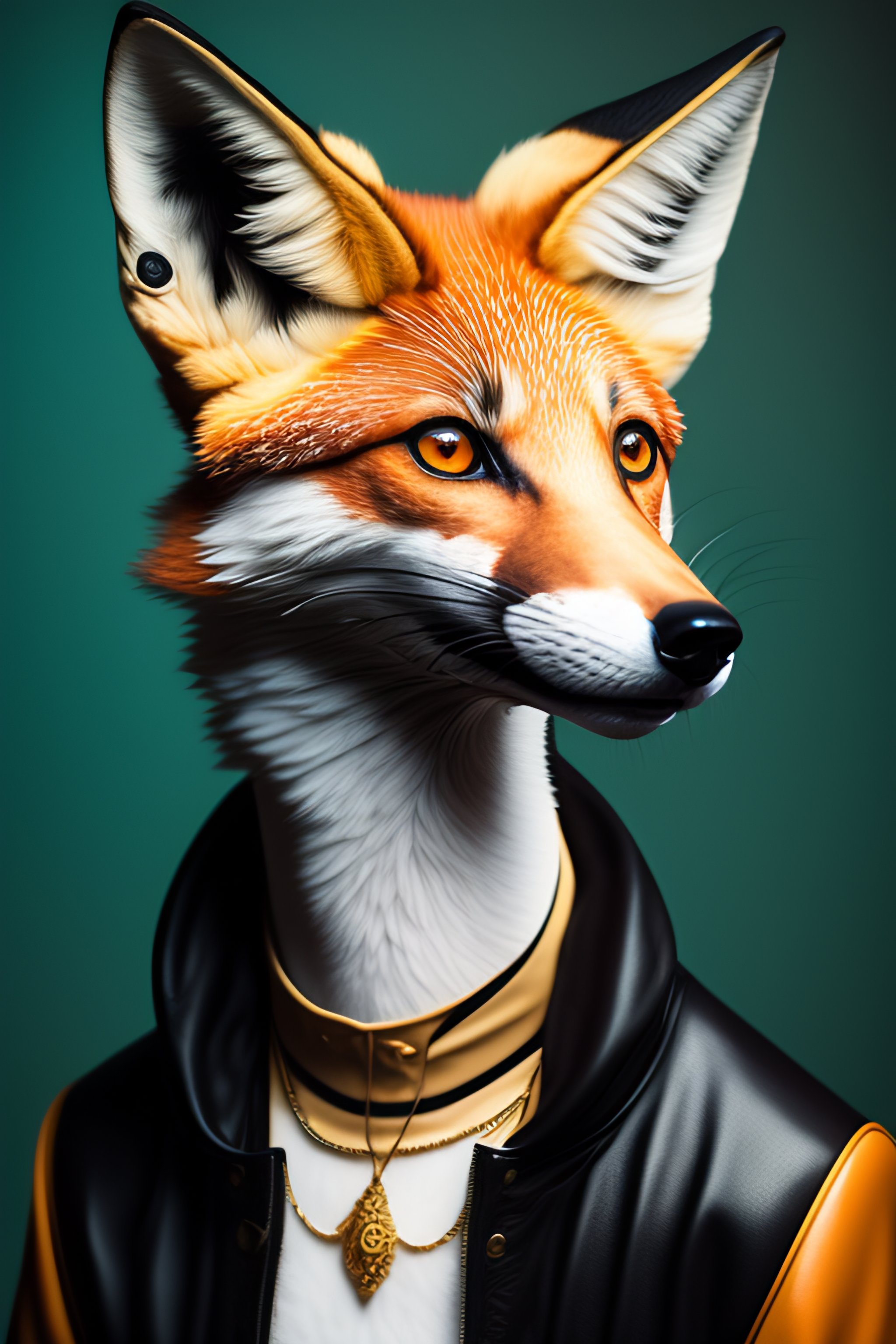 Lexica - Highly detailed portrait of a sewer emo punk anthropomorphic fox