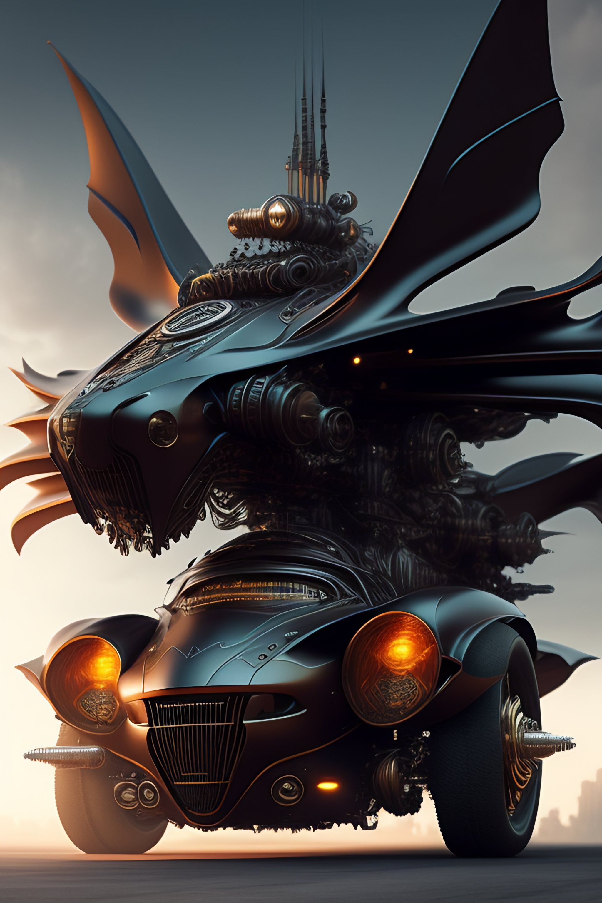 Lexica - Biomechanical steampunk batmobile reminiscent of fast ...