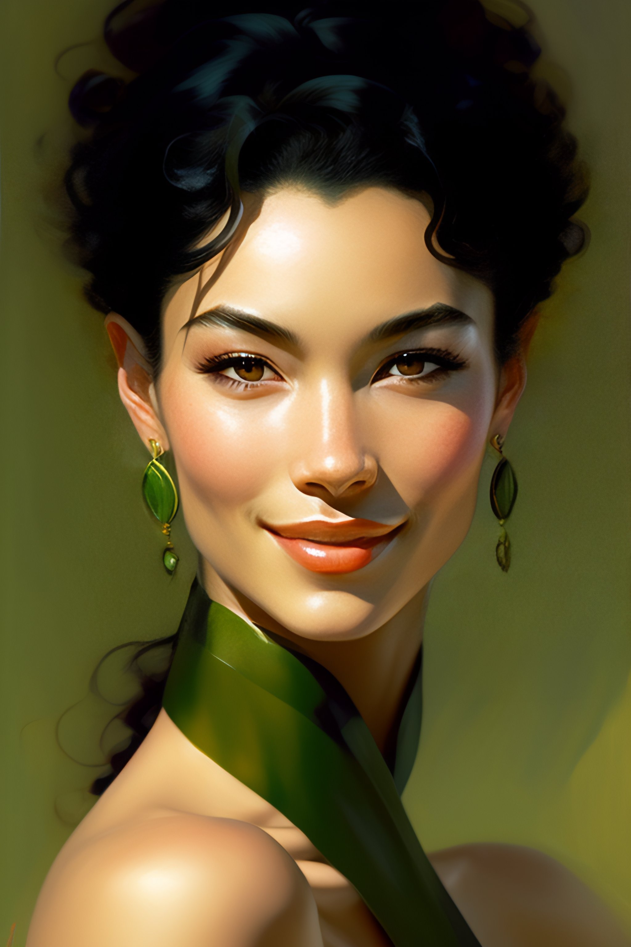 Lexica - Caucasian woman, short concave flat asian-nose, upturned light ...