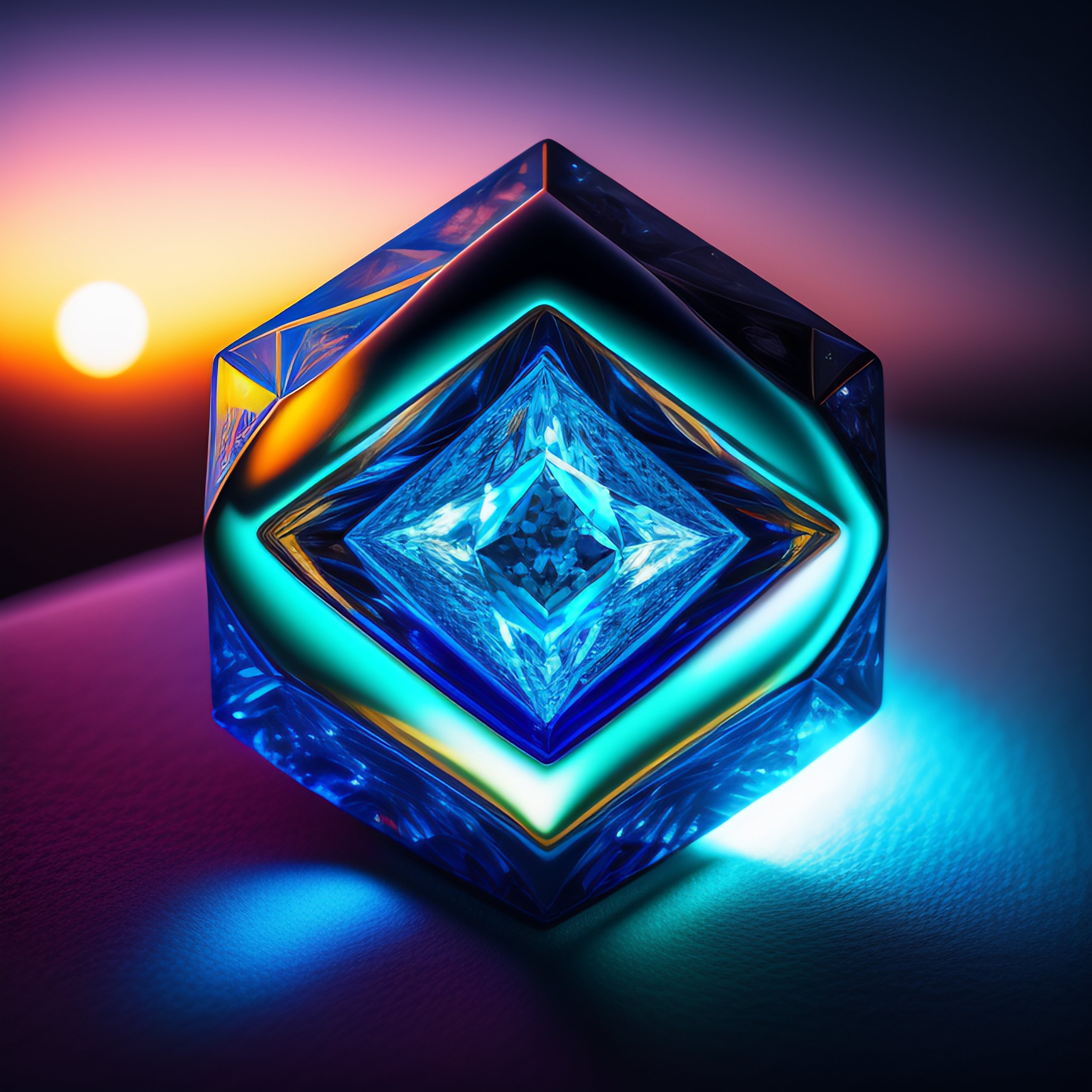 Lexica - Weird surreal bizarre art deco bas of a blue diamond ...