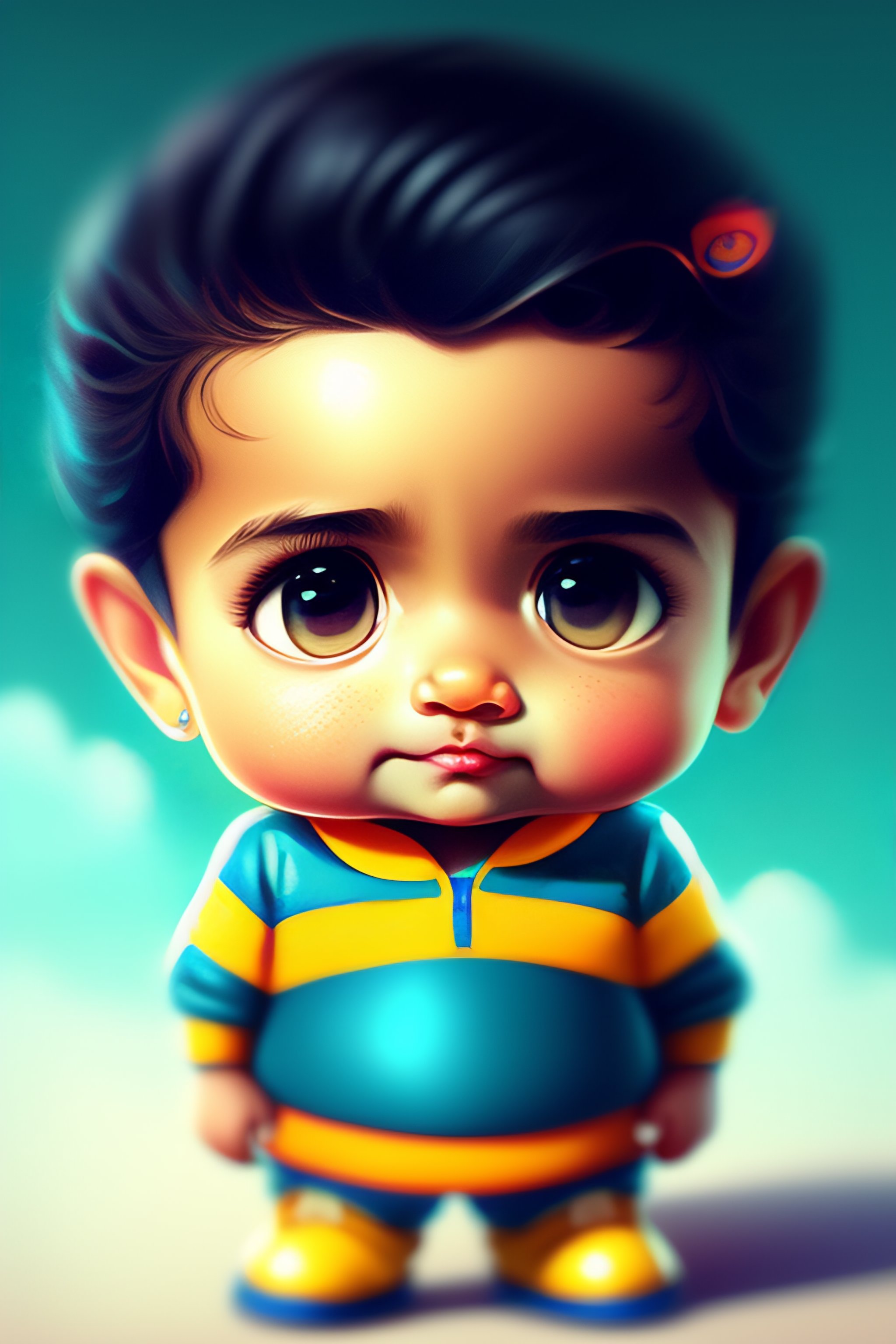 Lexica - Cute and adorable cartoon Hrithik Roshan baby, dreamlike ...