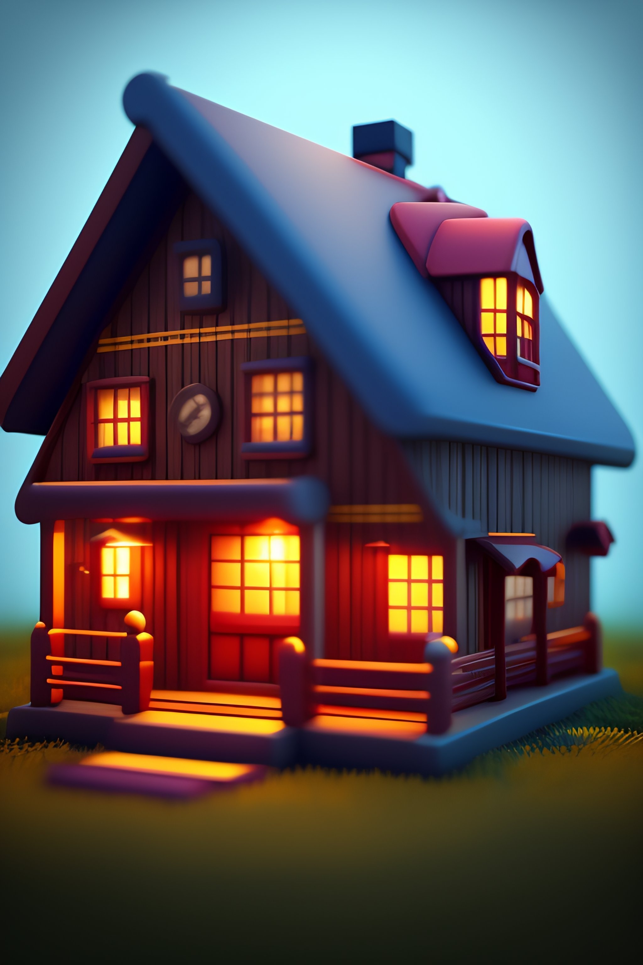 Lexica - 3d stylized little game building factory