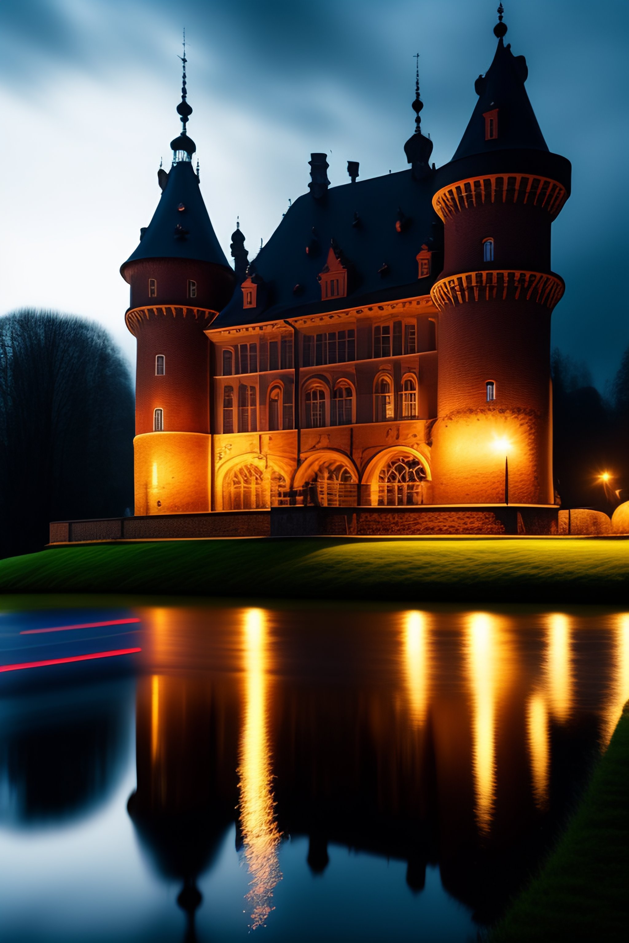 Lexica - Driving in rainy night in front of konigsberg castle