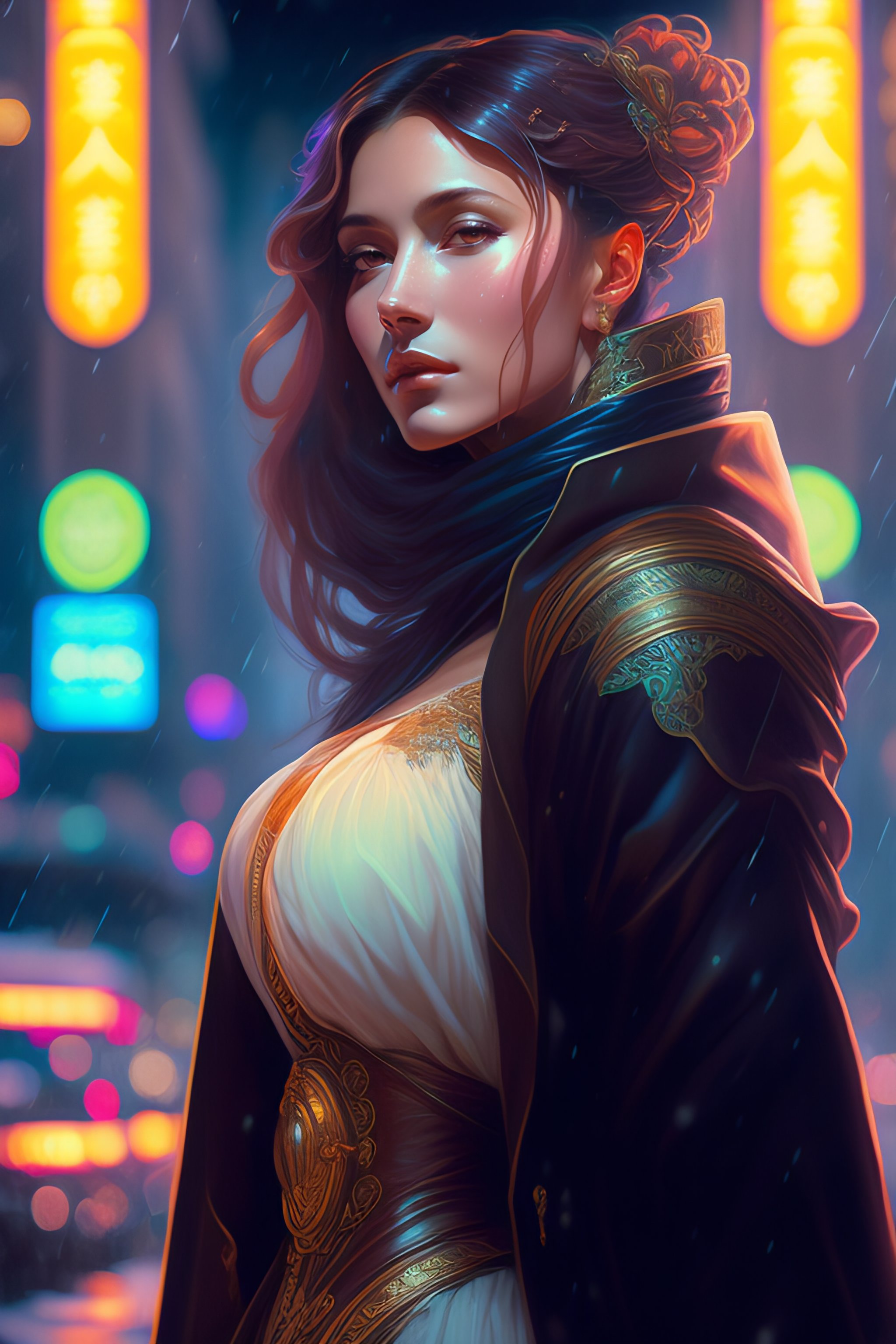 Lexica - Portrait futuristic talented cyberpunk female Alchemist, in ...