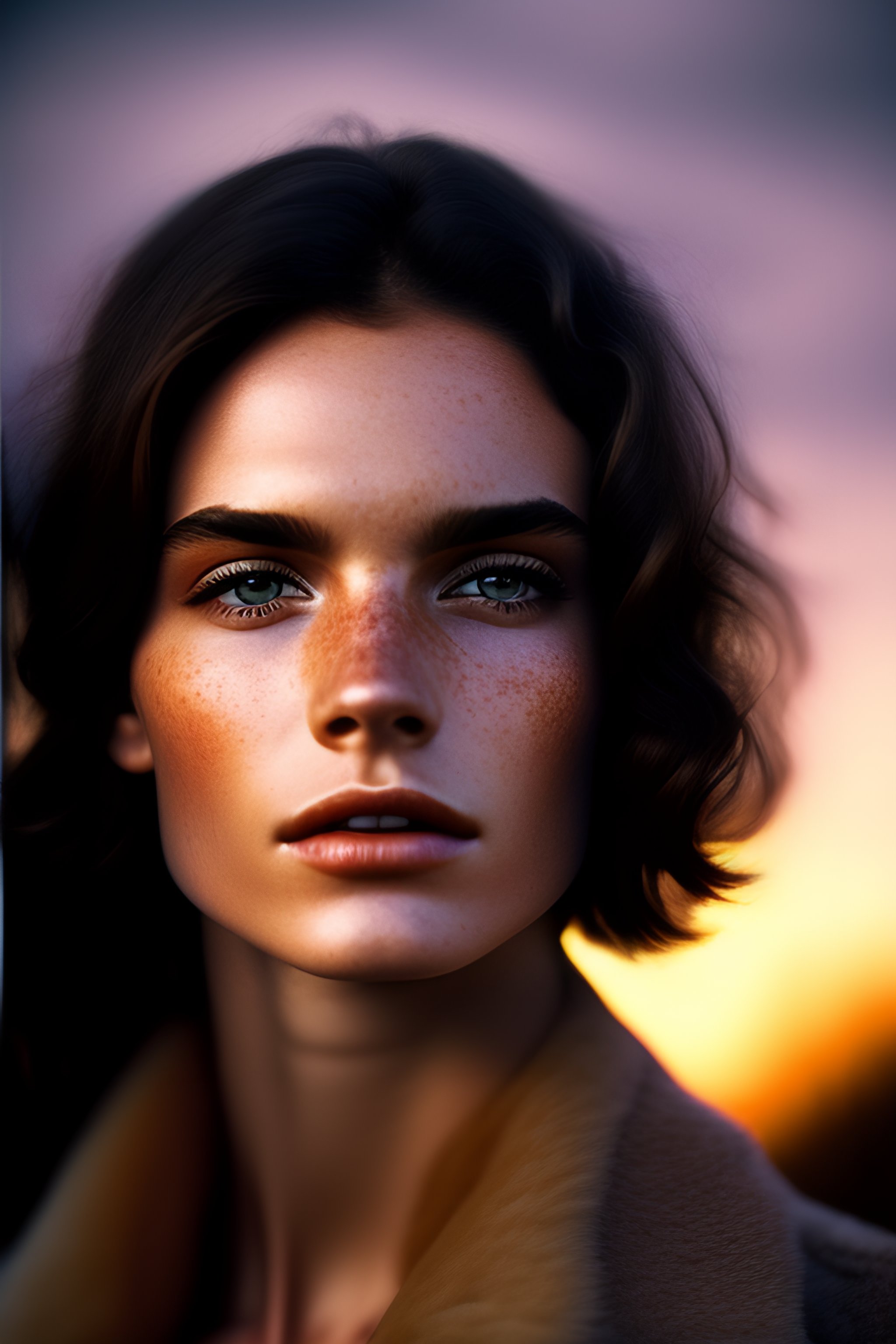 Lexica - (Retro noisy) Full shot color photo of ((candid)) white ((pale ...