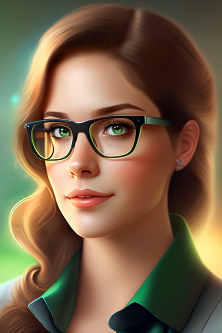 Lexica Brown Hair Green Eyes 52 Glasses A Bit Chubby American