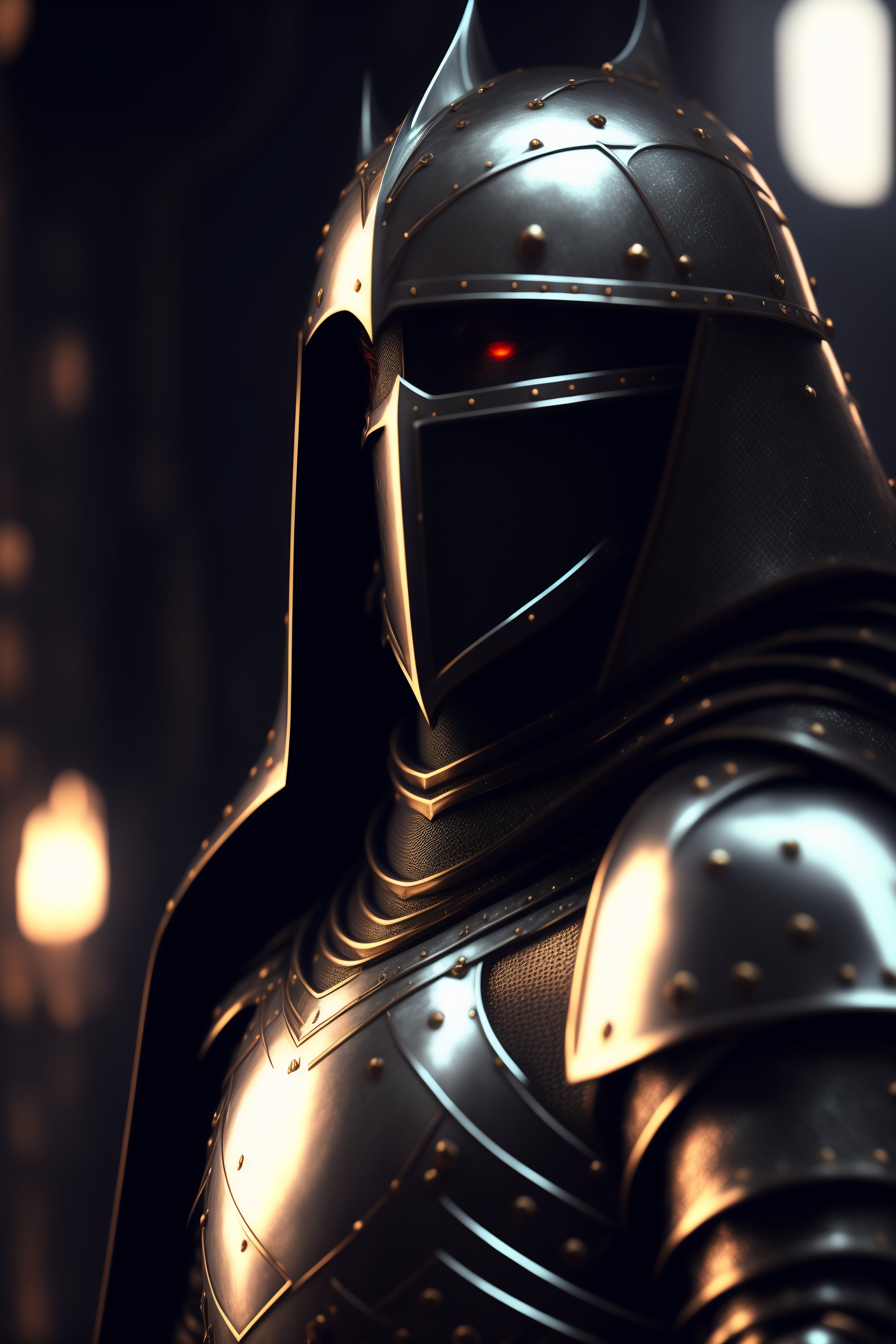Lexica - A medieval Knight in black crystal armor, Unreal Engine, , 4K ...