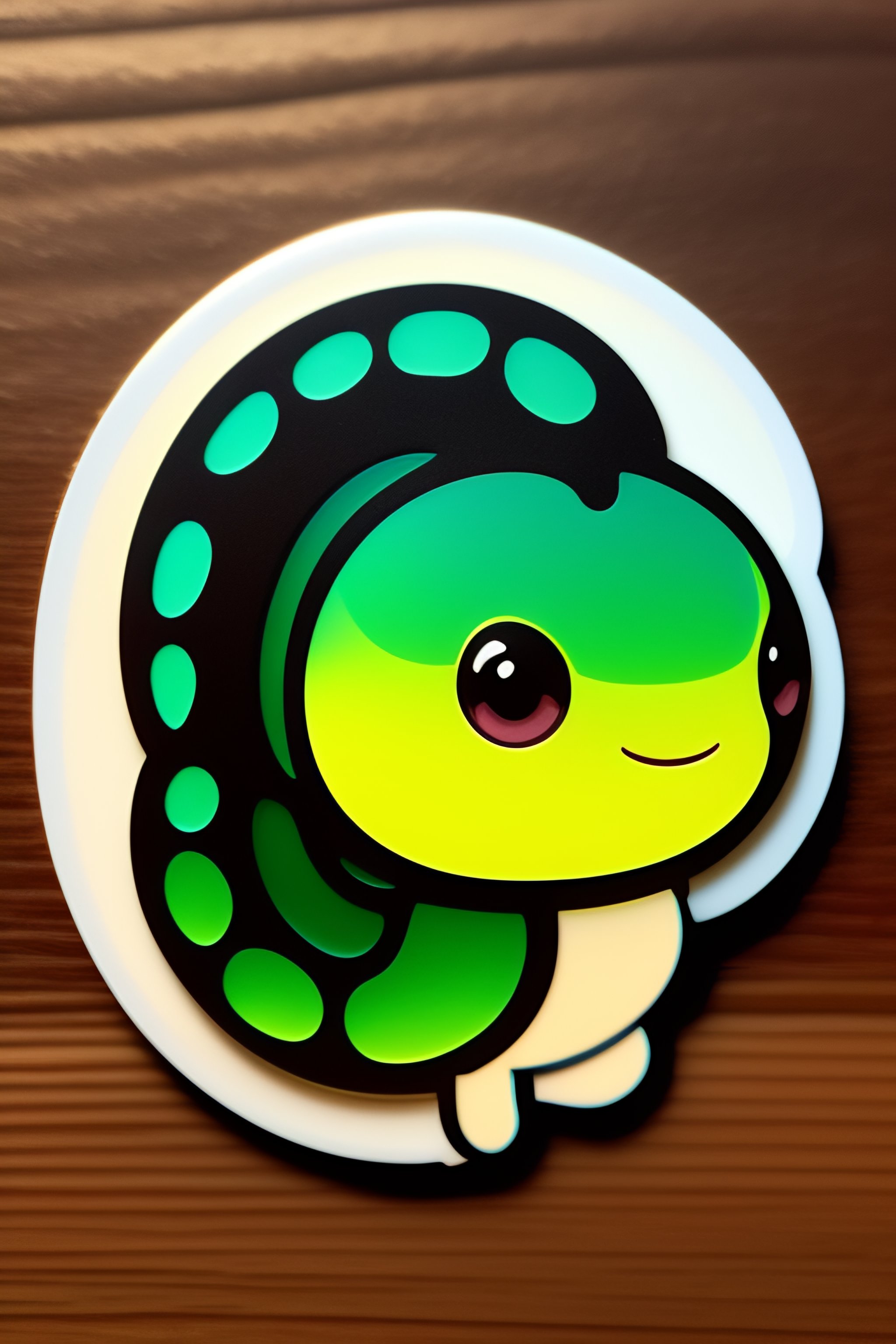 Lexica - A die cut sticker of a cute snake with big sad eyes in the ...