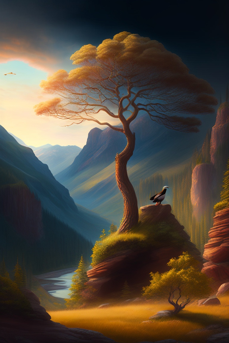 Lexica - Tree with eagle, valley