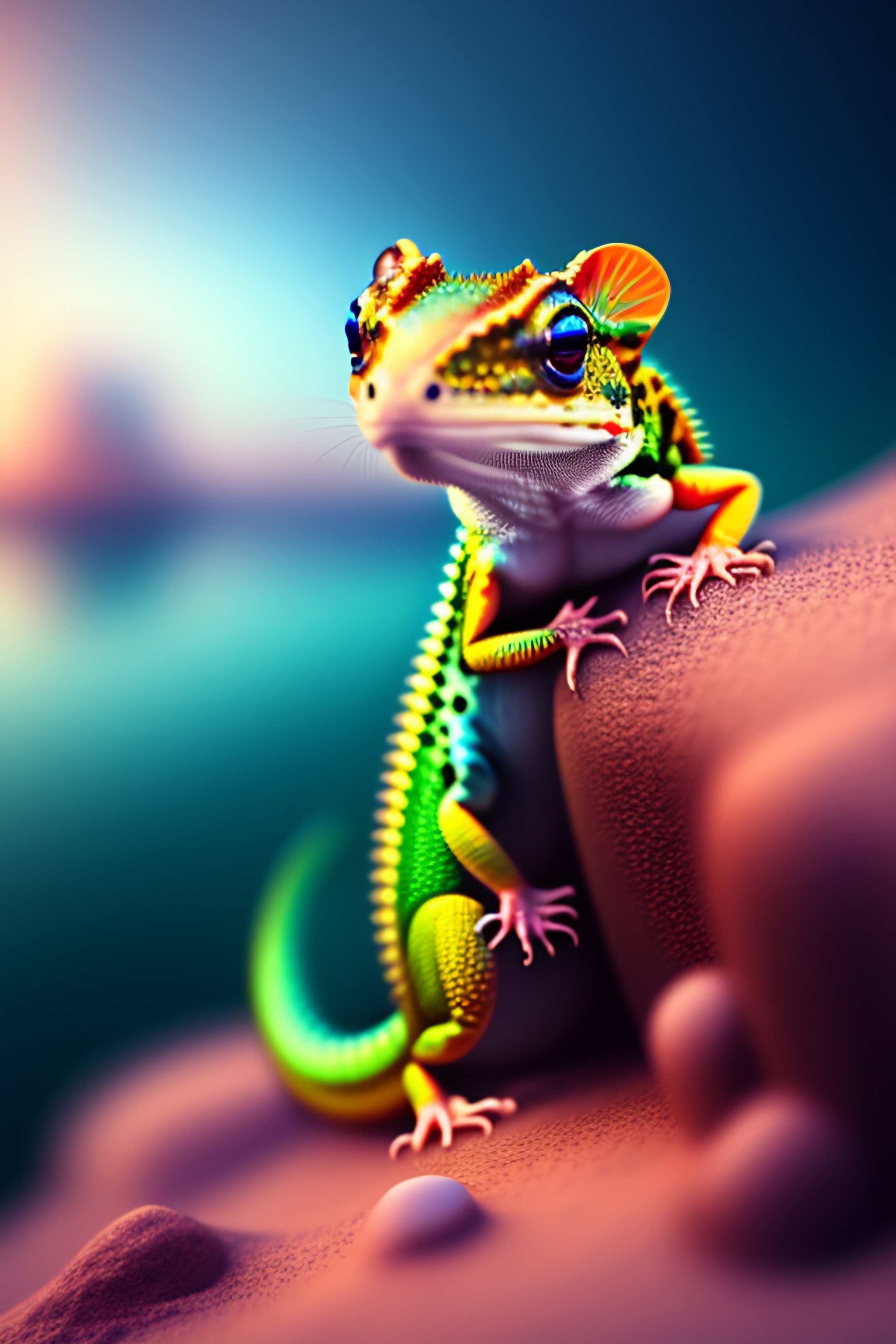 Lexica - Ultra hd! realistic, chrome, cute gecko, pastel, dreamy ...
