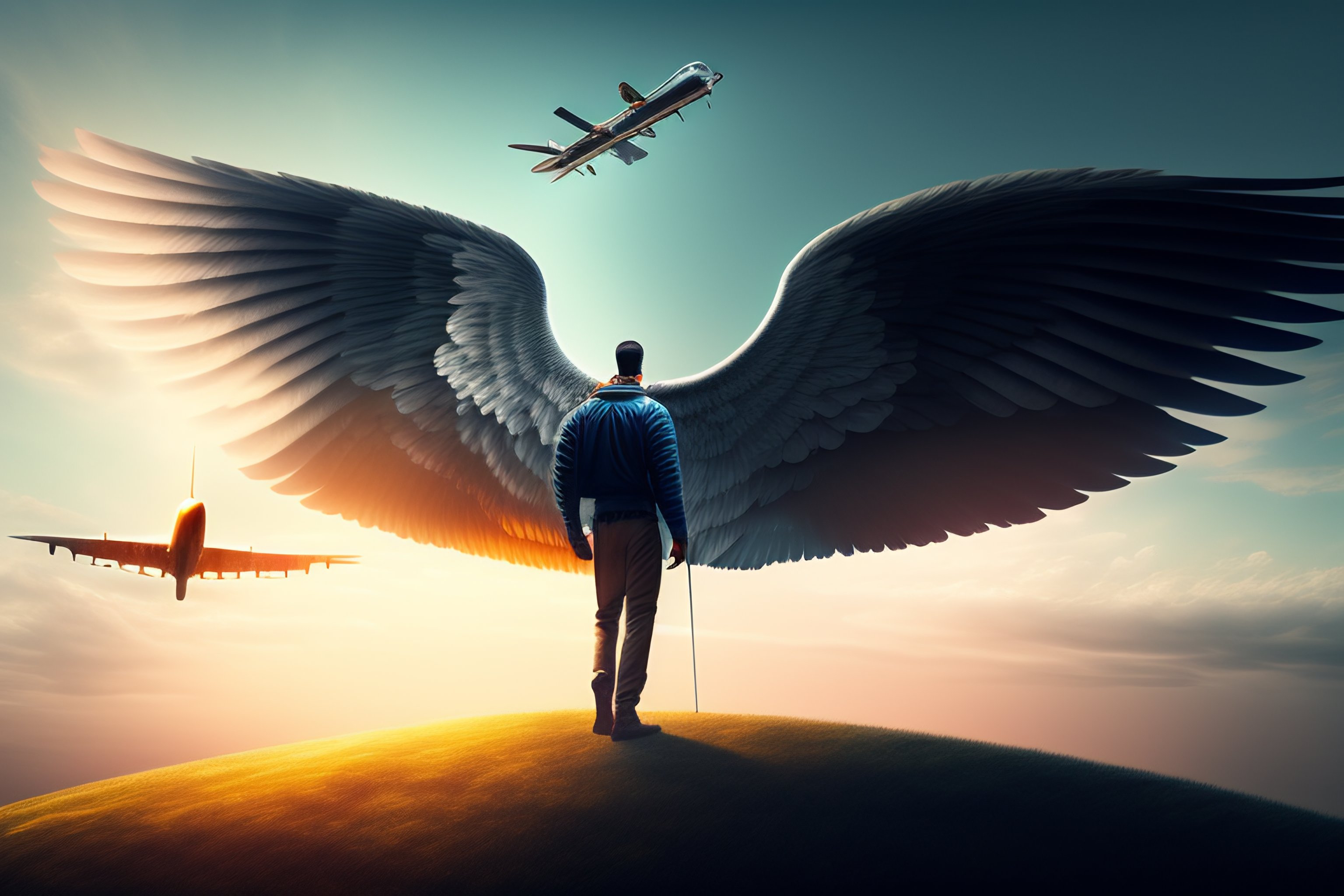 Flying People With Wings